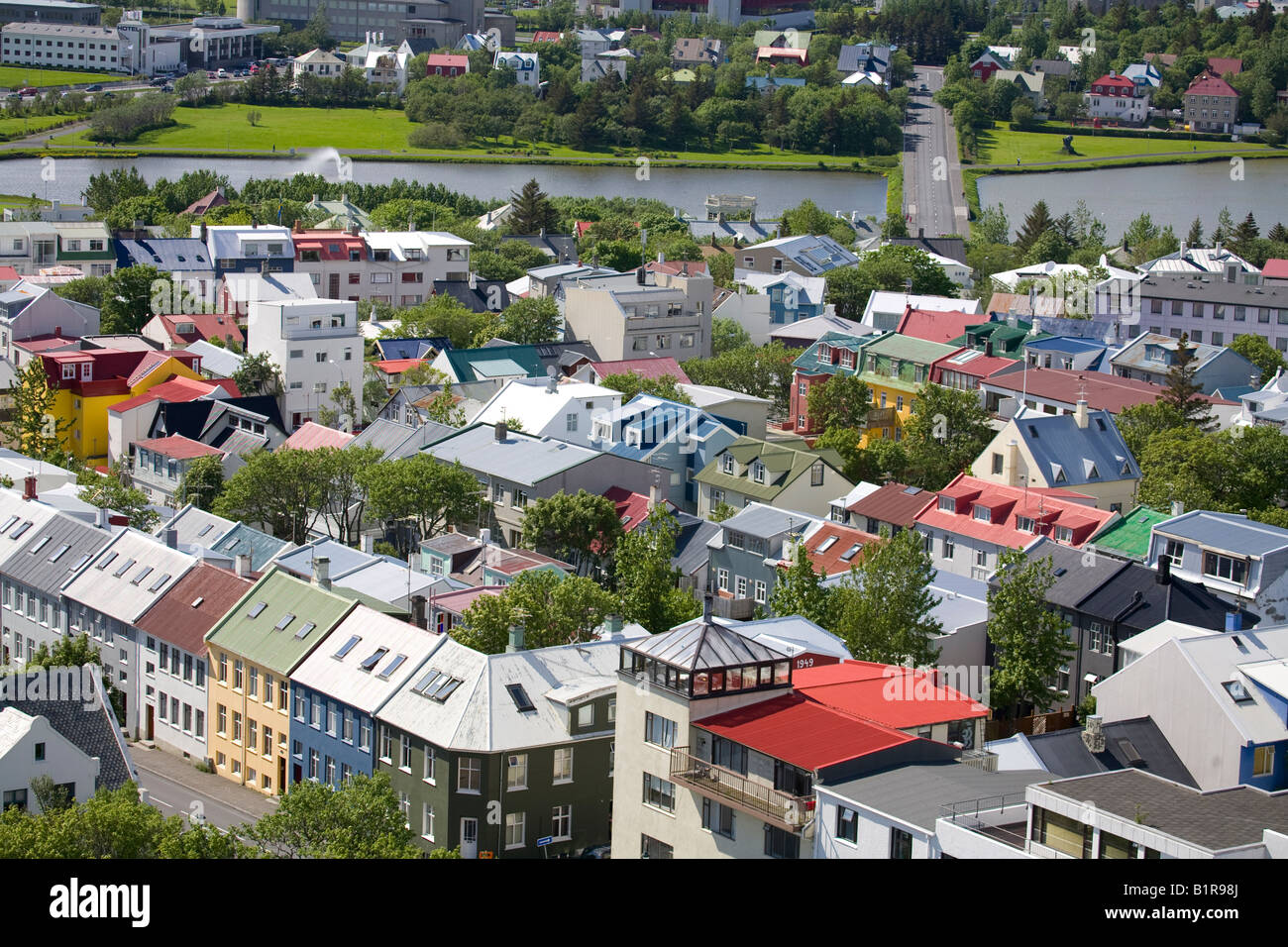 colourful houses and rooftops Reykjavik Iceland Stock Photo - Alamy