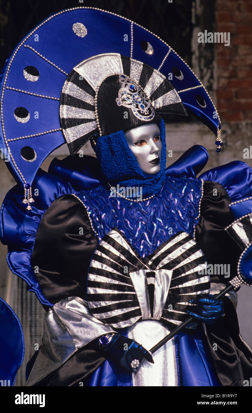 Colourful blue carnival costume Venice Stock Photo - Alamy