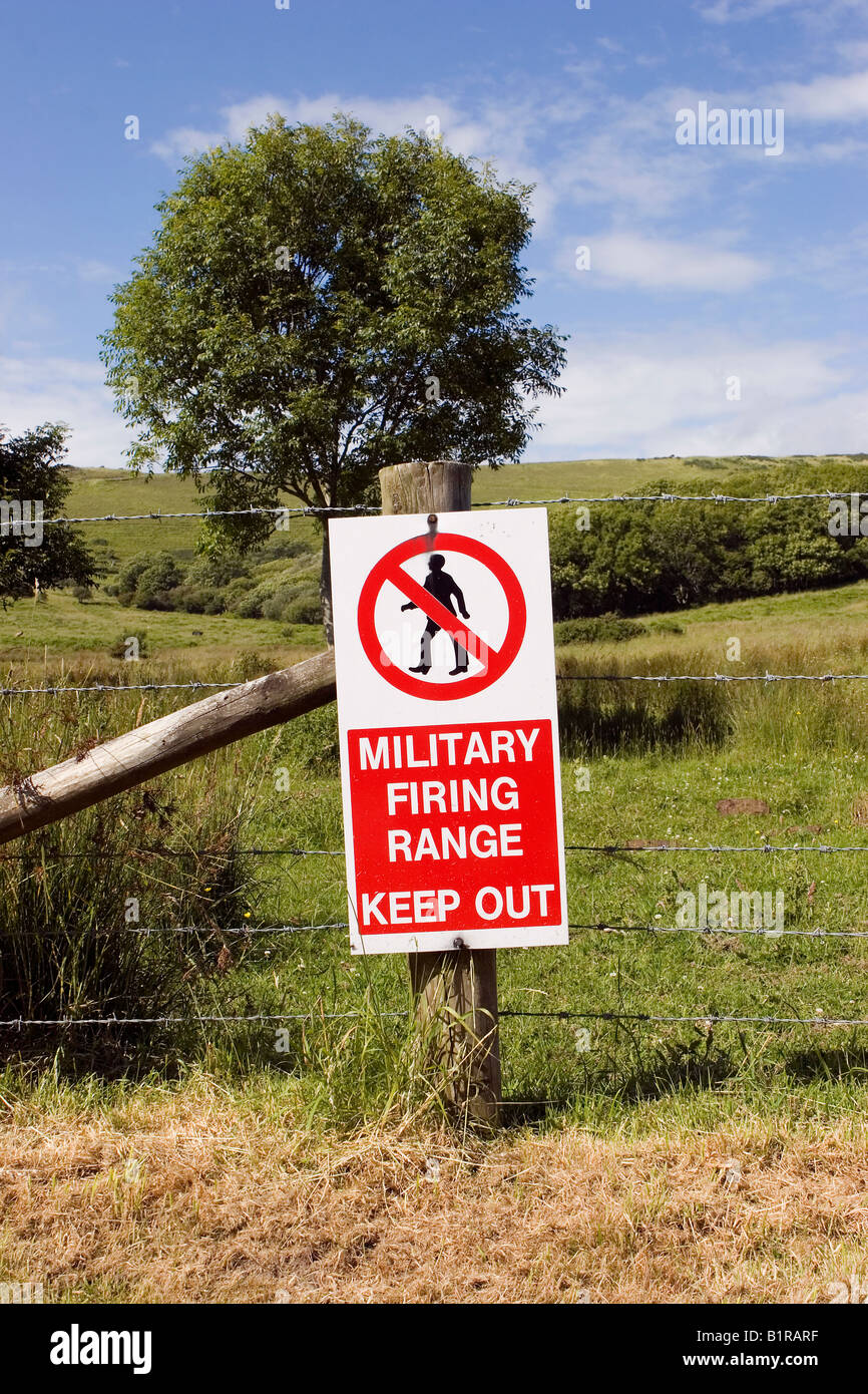 Sign at Tyneham in Dorset reading Military Firing Range Keep Out Stock ...