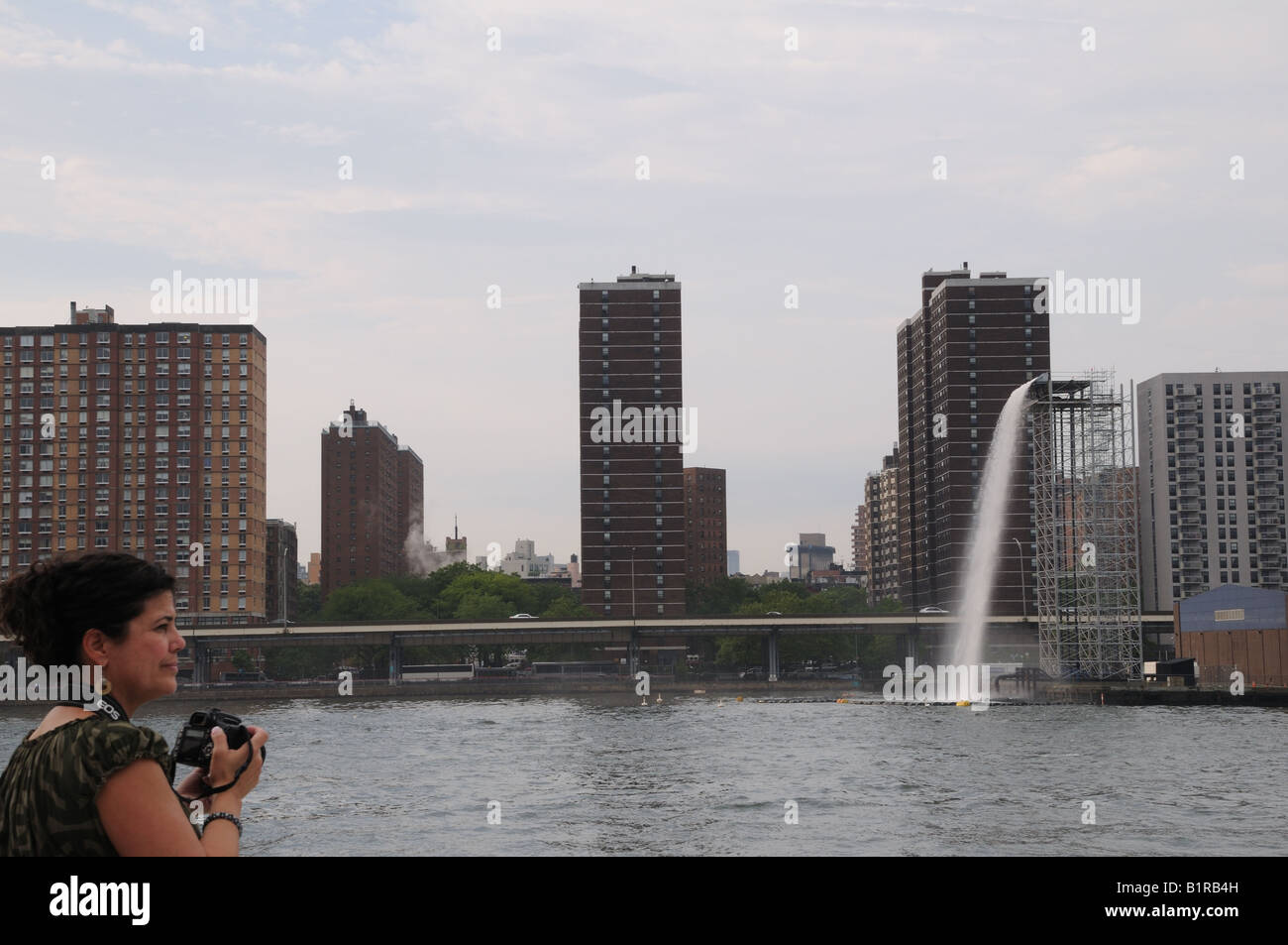 One of four waterfalls installed by artist Olafur Eliasson in New York ...