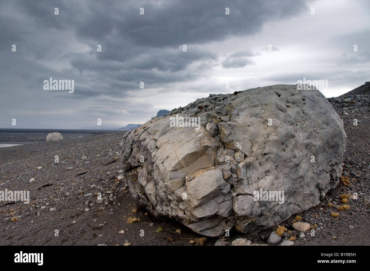 Rock on Skeiðarársandur of Skaftafell National Park Iceland Stock Photo ...