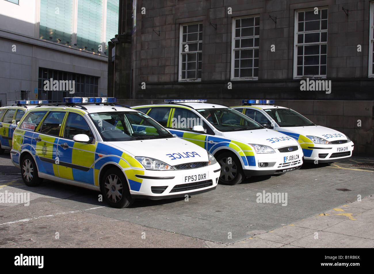 Police cars outside Central Police Station, Nottingham, England, U.K ...