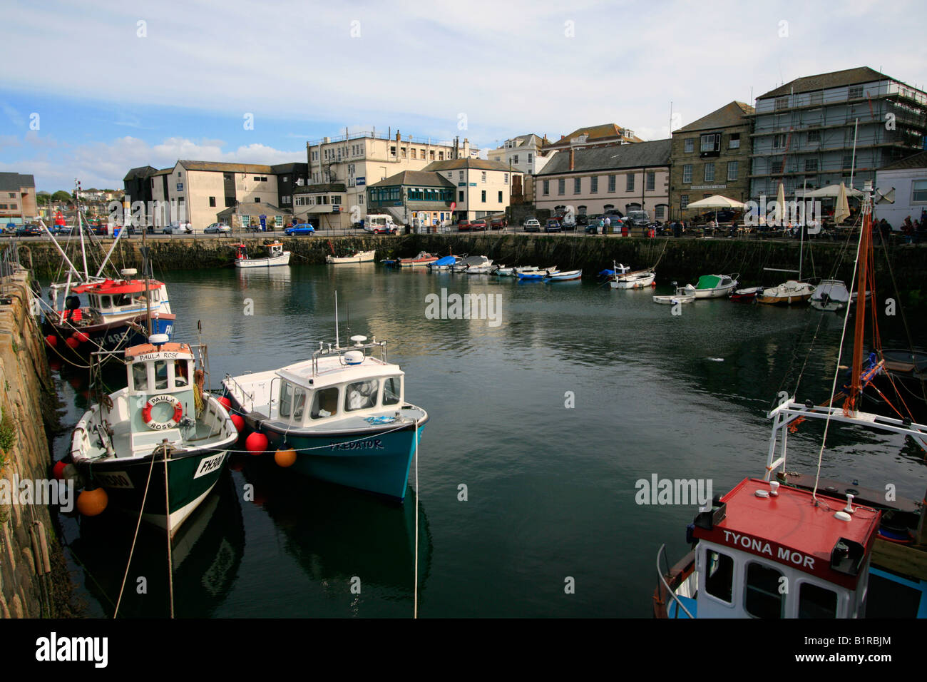 falmouth town centre harbour boats cornwall england uk gb Stock Photo ...