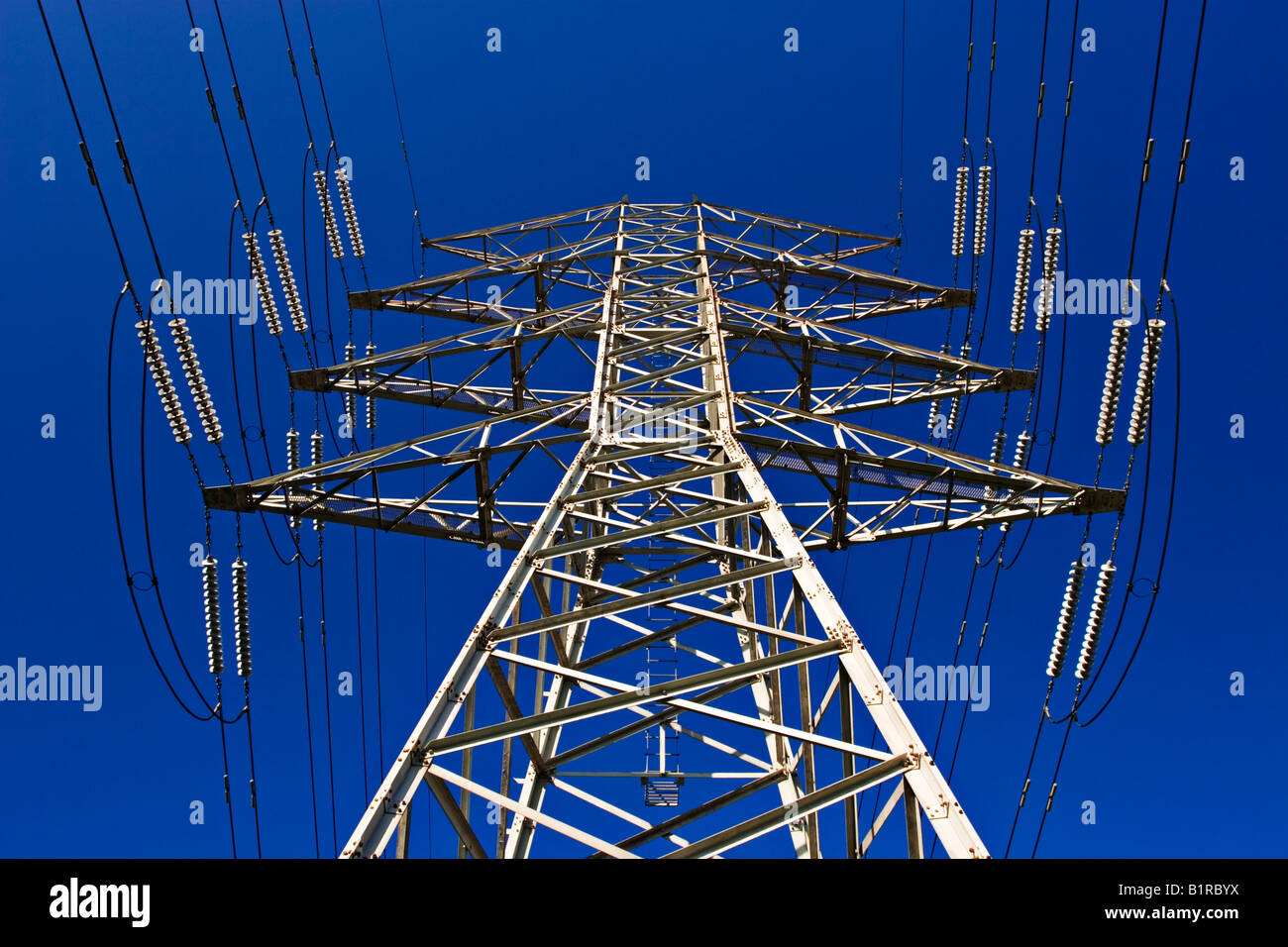 Energy Industry / Electricity. A High Voltage Transmission Tower and ...