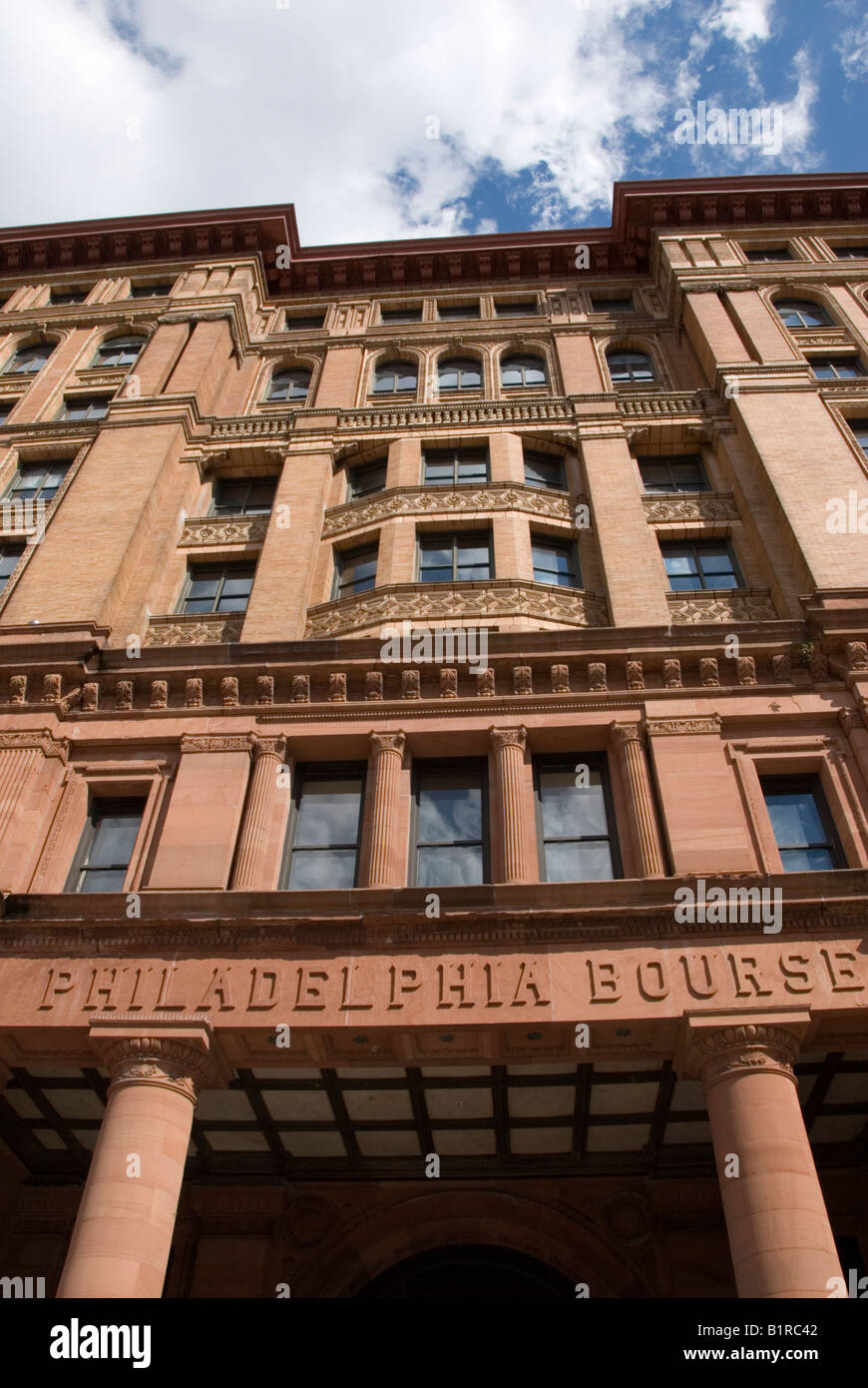External view of the Bourse in Philadelphia one of the first steel ...