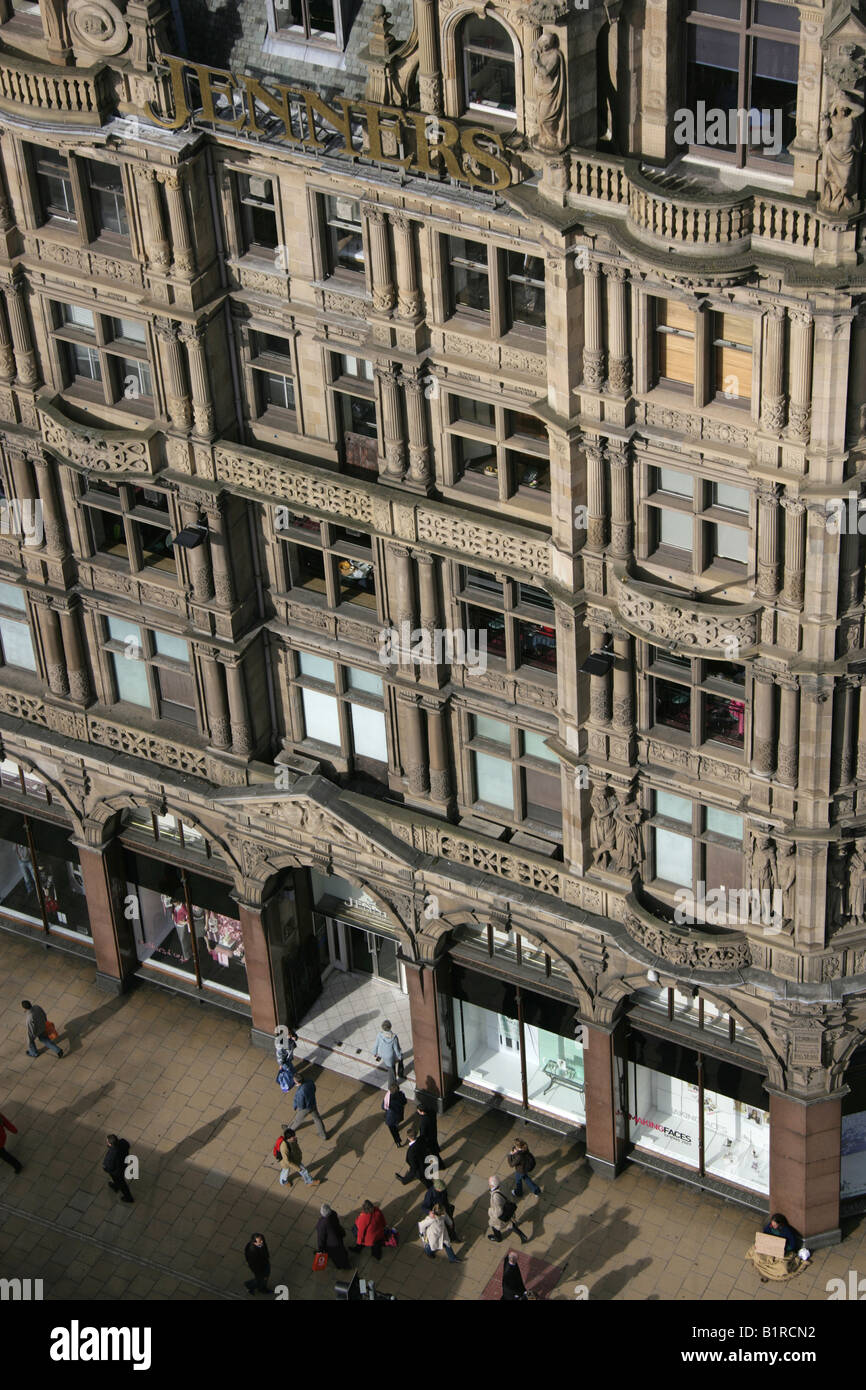 City of Edinburgh, Scotland. Aerial view of Jenners Department Store ...