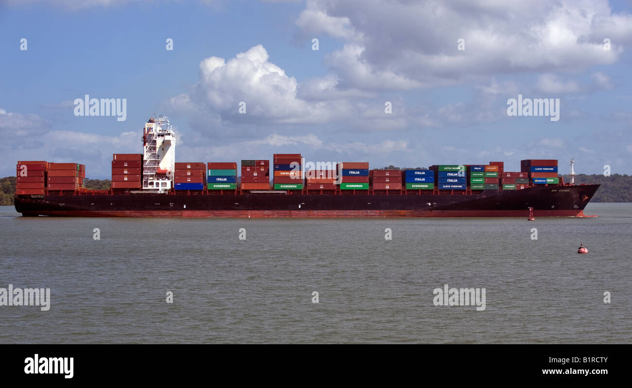 "A Panamax container ship passes through Gaten Lake Stock Photo - Alamy