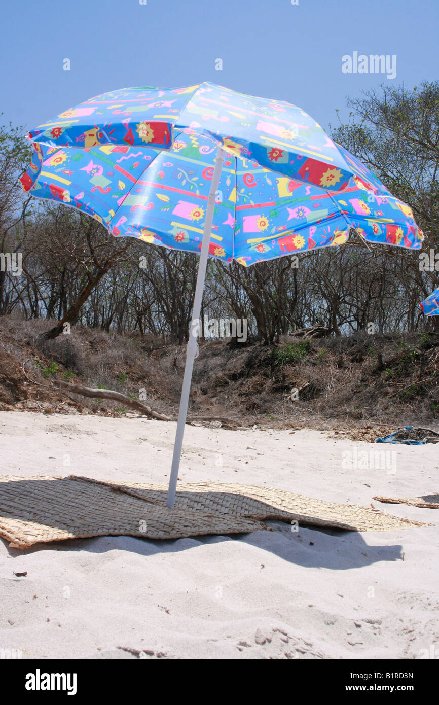 Colourful parasol on a tropical beach in Mexico Stock Photo - Alamy