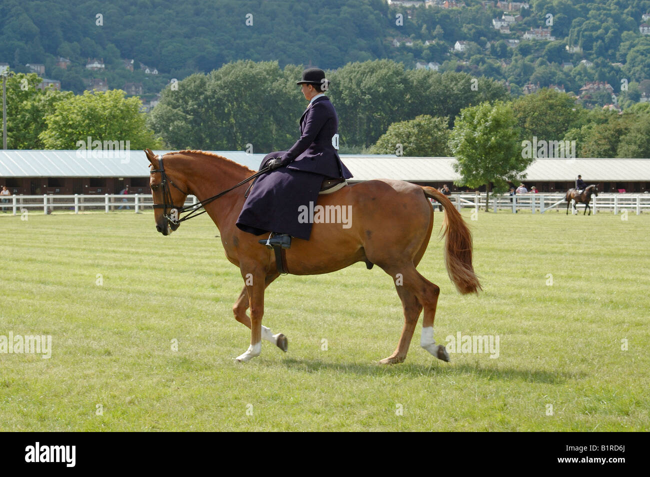 Woman riding side saddle Stock Photo - Alamy