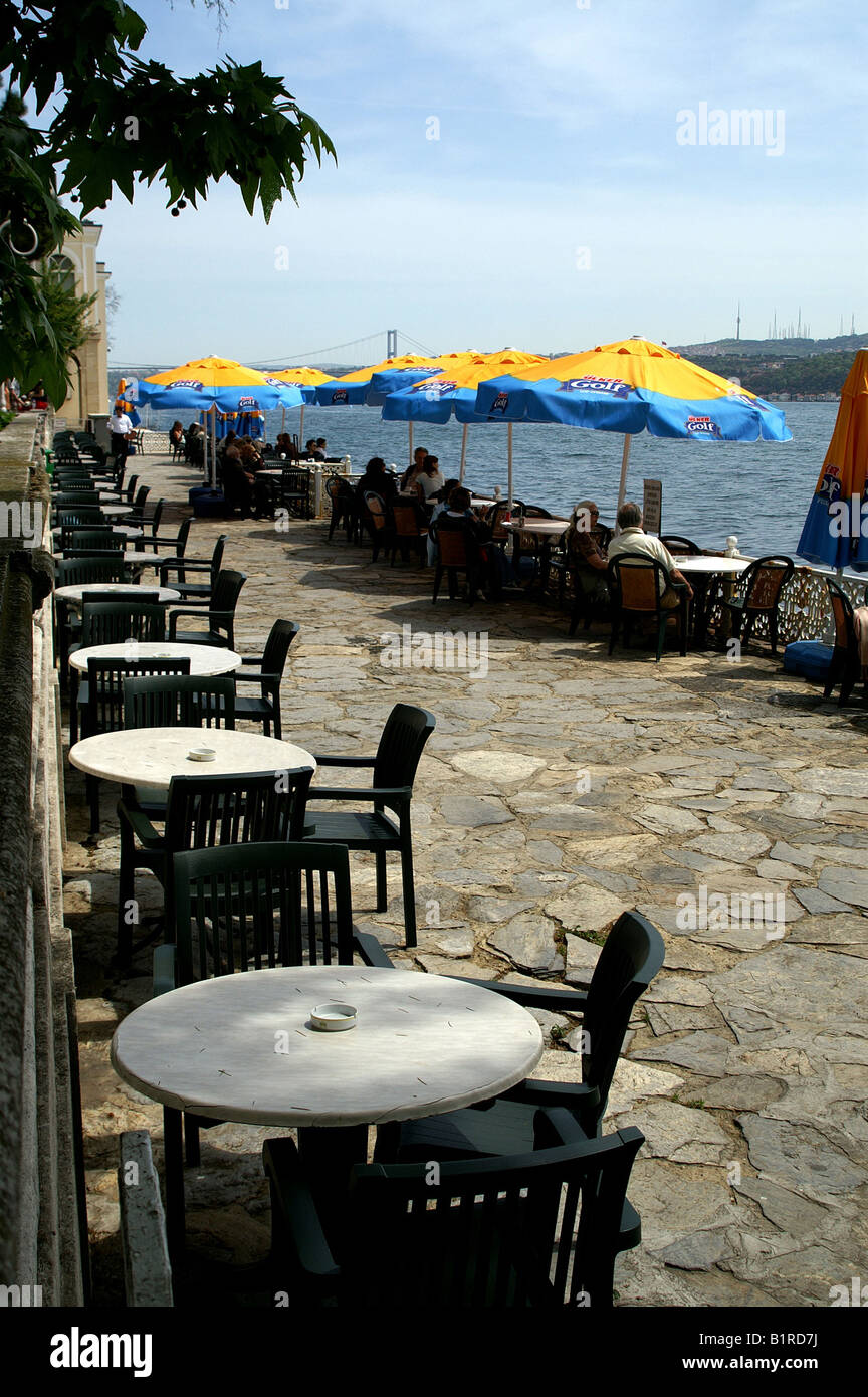 Bosphorous waterfront cafe Stock Photo - Alamy