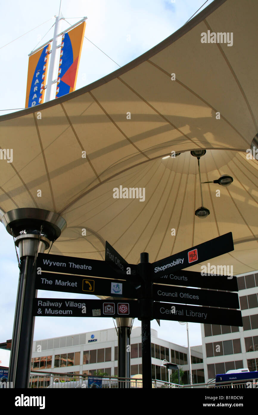 signpost at The parade shopping centre Swindon town centre shops ...