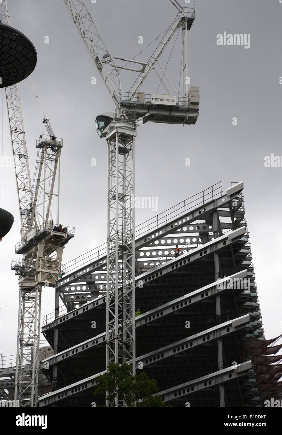 New building works and construction on Southbank, River Thames, London ...