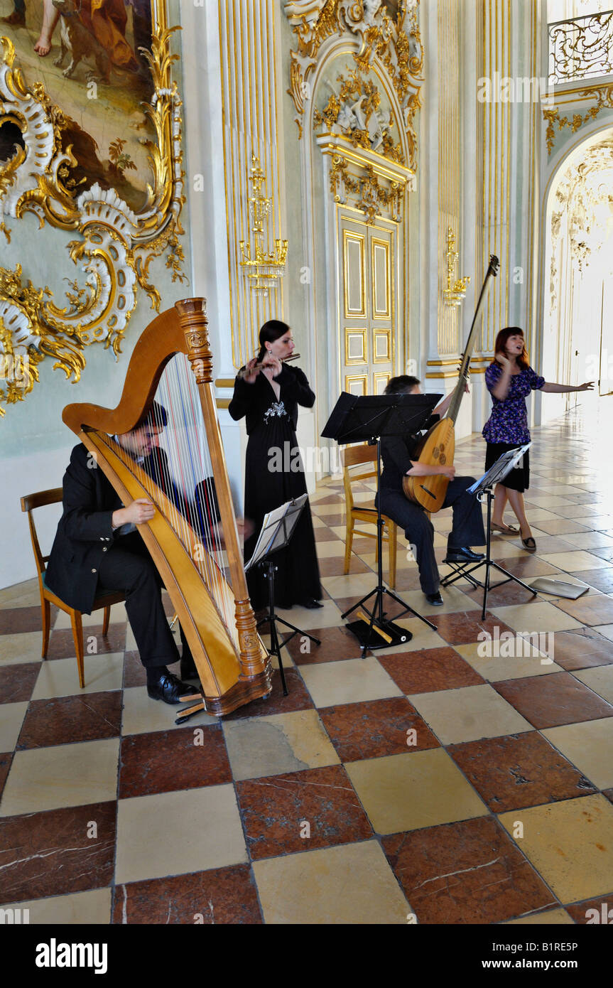 Trio and singer with antique musical instruments, Schloss Nymphenburg ...
