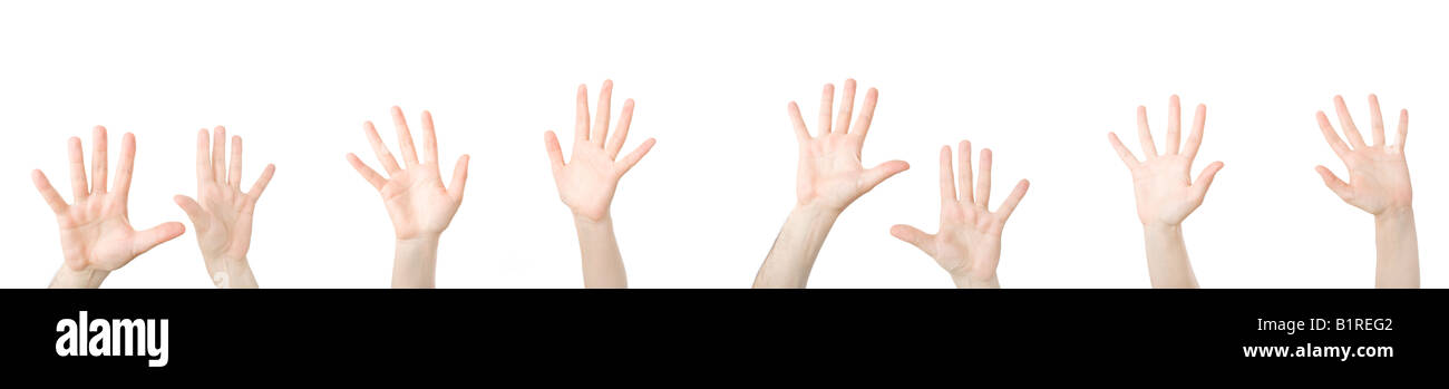 Hands open in prayer isolated on white background Stock Photo - Alamy