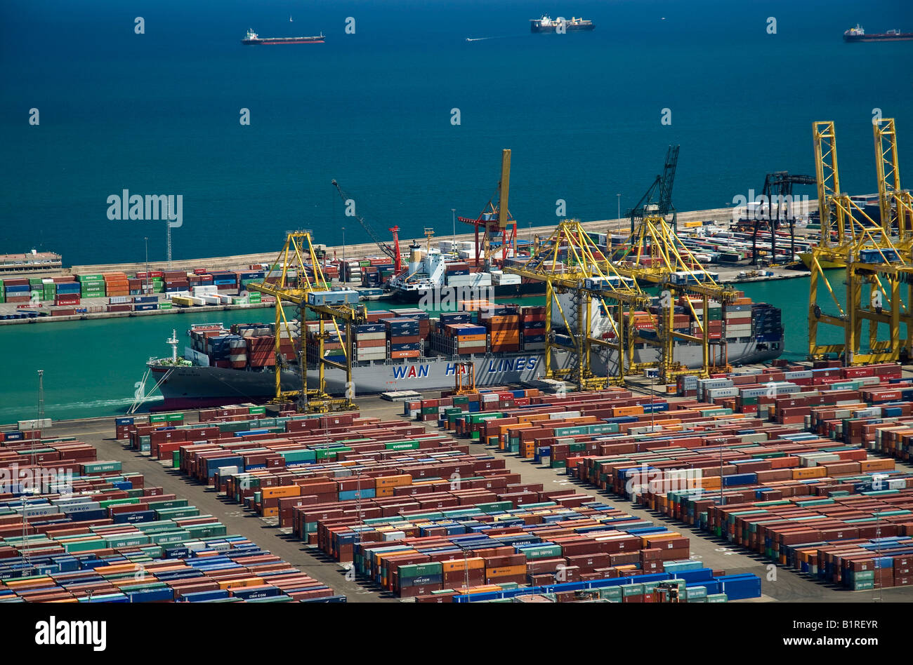 Barcelona container port, Spain, Europe Stock Photo - Alamy
