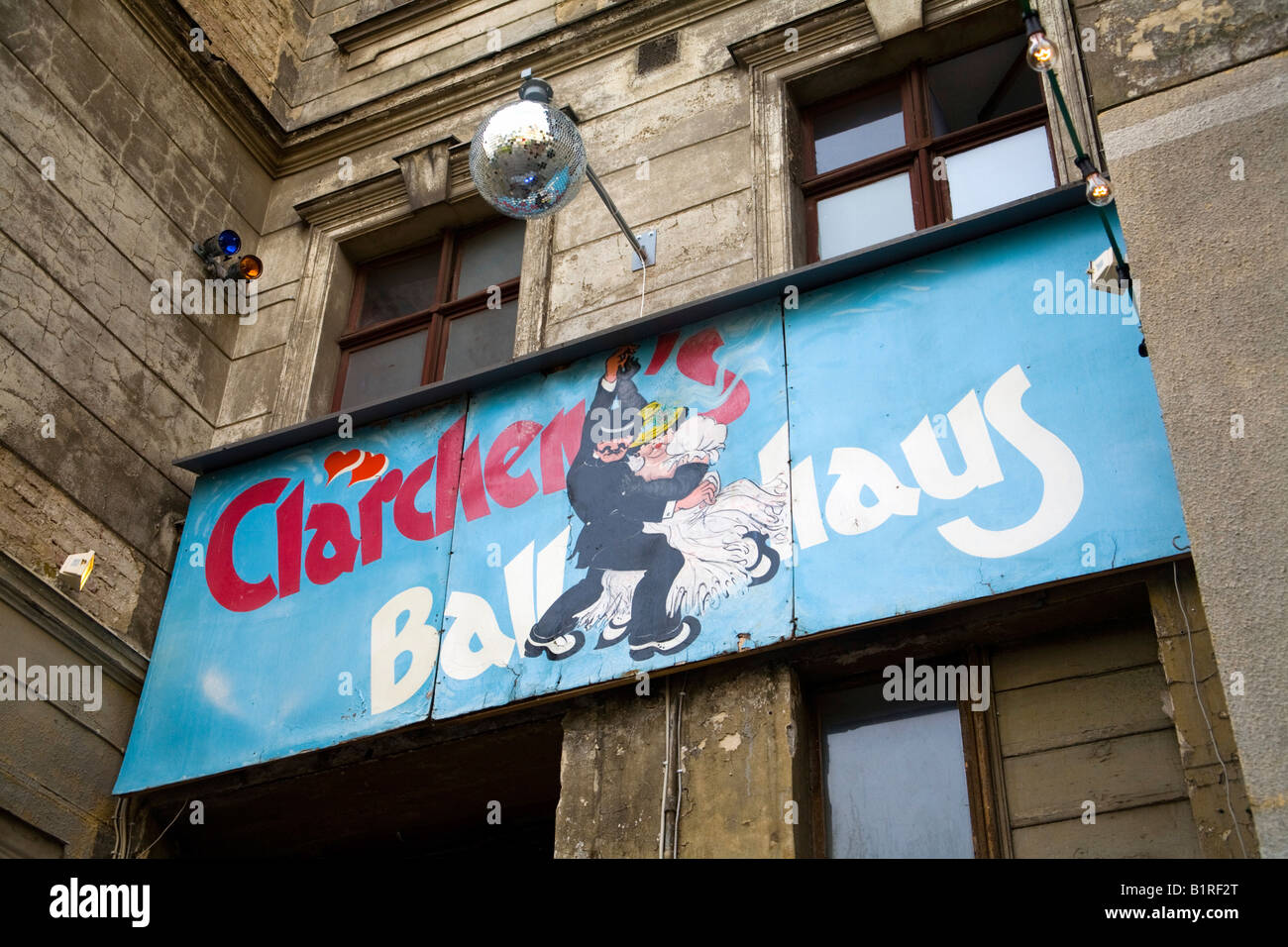 Sign for Claerchen´s Ballhaus in August Road, Berlin-Mitte, Germany ...