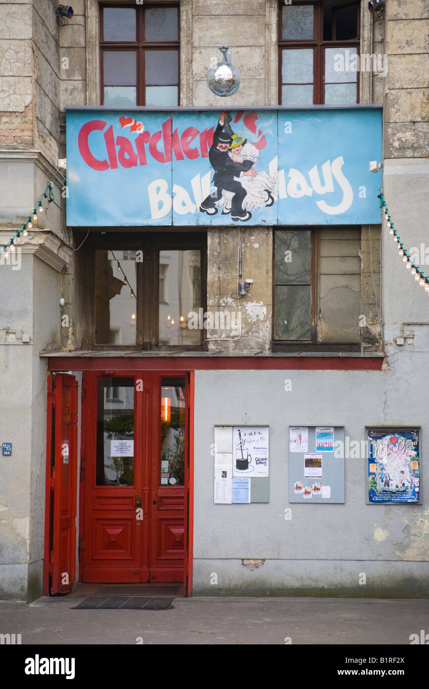 Entrance to Claerchen´s Ballhaus in August Road, Berlin-Mitte, Germany ...