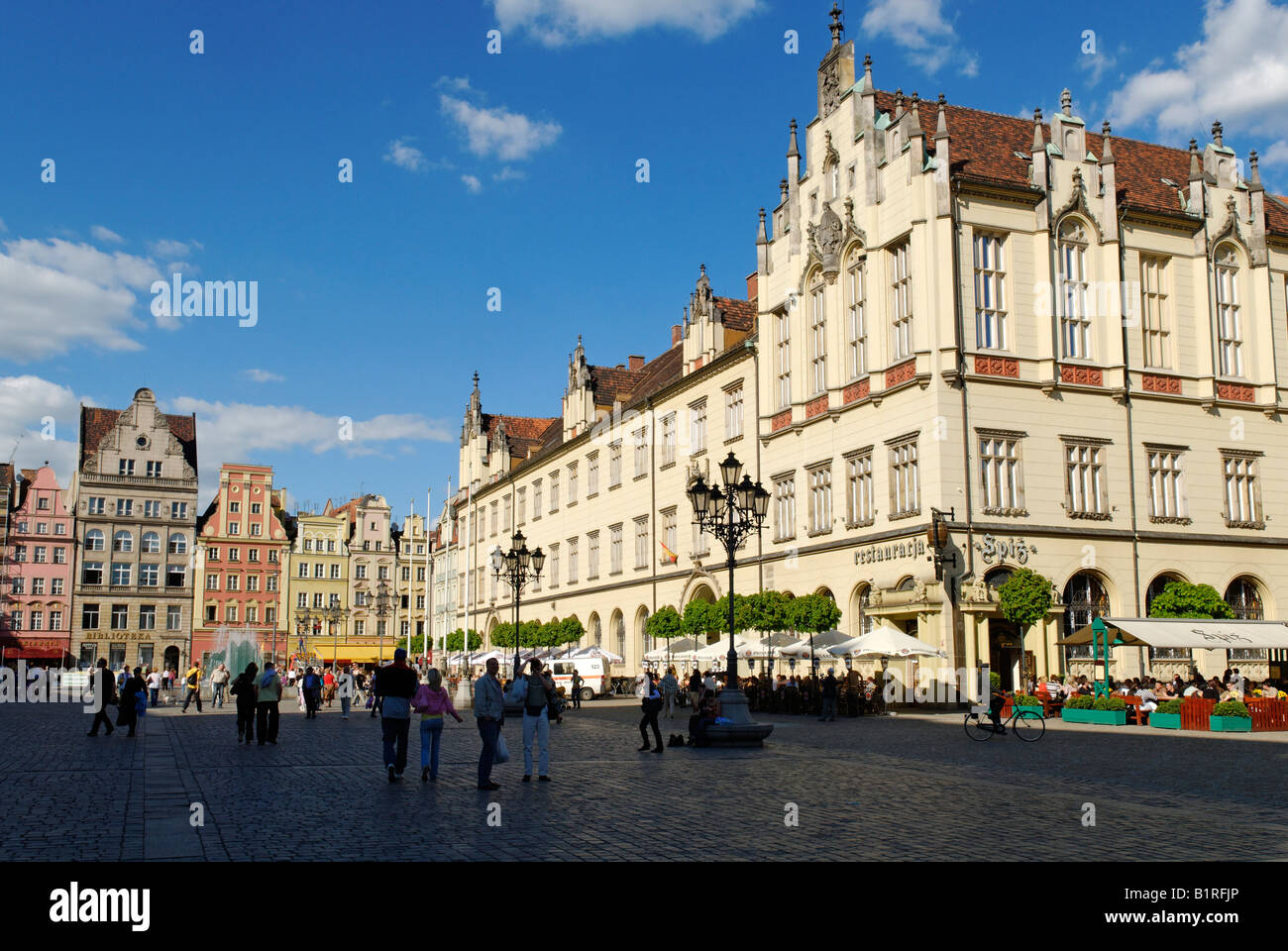Market square, rynek of Wroclaw, Silesia, Poland, Europe Stock Photo ...
