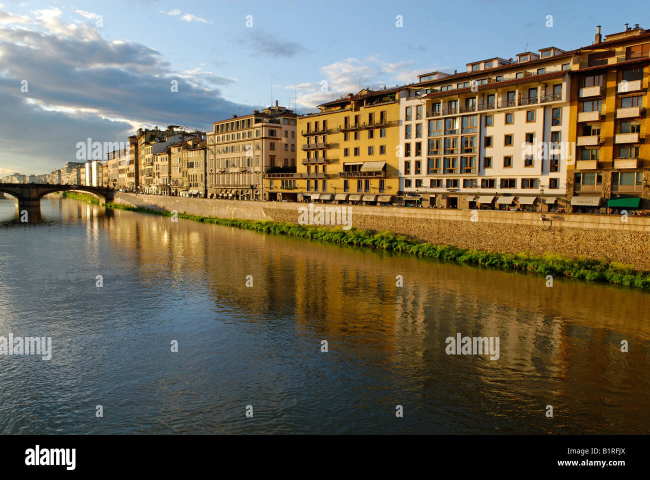 Historic city centre of Florence on the banks of the River Arno ...
