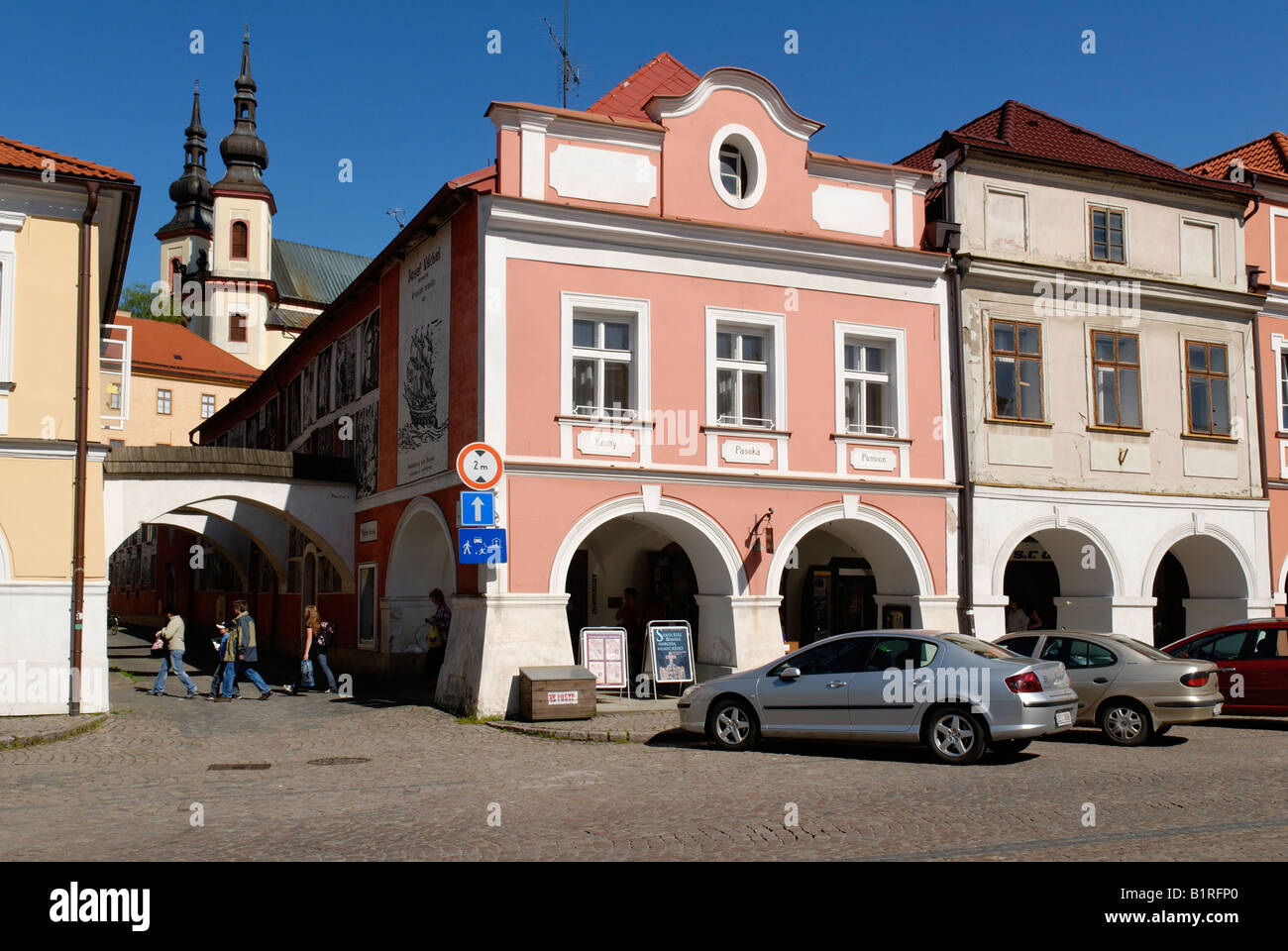 Historic town square, Litomysl, Eastern Bohemia, Czech Republic ...