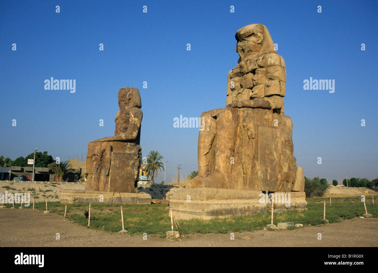 Colossi of Memnon, Luxor, Egypt, Africa Stock Photo - Alamy
