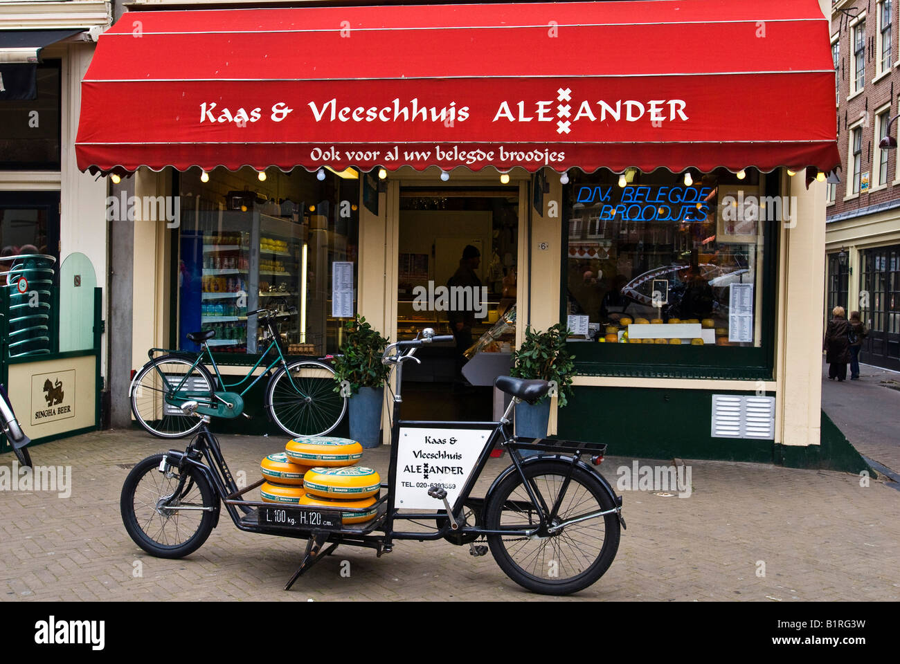 Cheese and butcher shop, New Market, Amsterdam, Netherlands, Europe ...