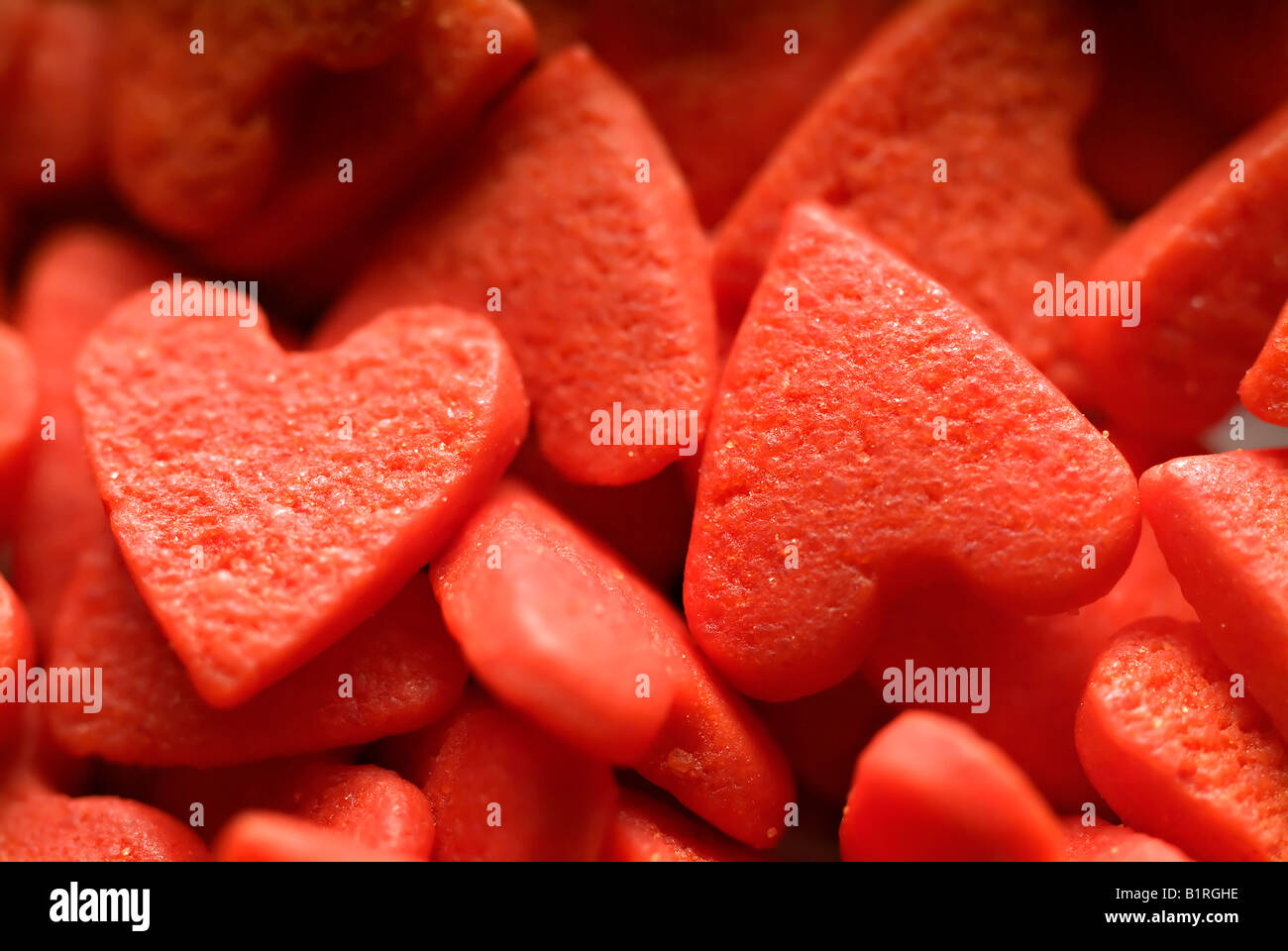Sweet valentine hearts candy made of red hard sugar candy Stock Photo ...