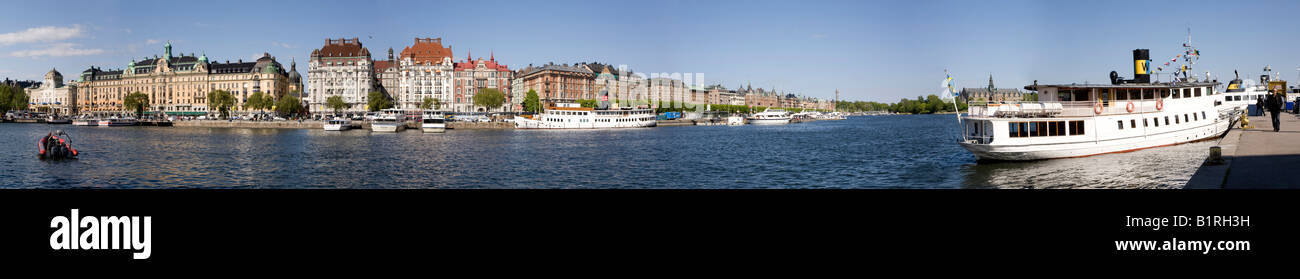 Panoramic view of Nybroviken Bay, Stockholm, Sweden, Scandinavia ...