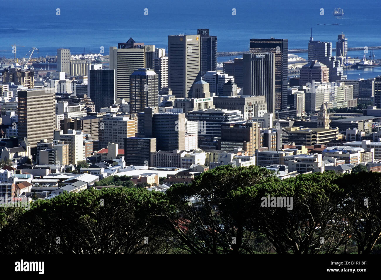 View of office towers, skyscrapers in the city centre of Cape Town ...