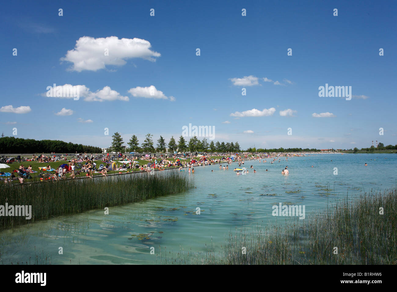 Riemer See, BUGA-See, swimming lake, Riemer Park, Riem, Munich, Bavaria ...