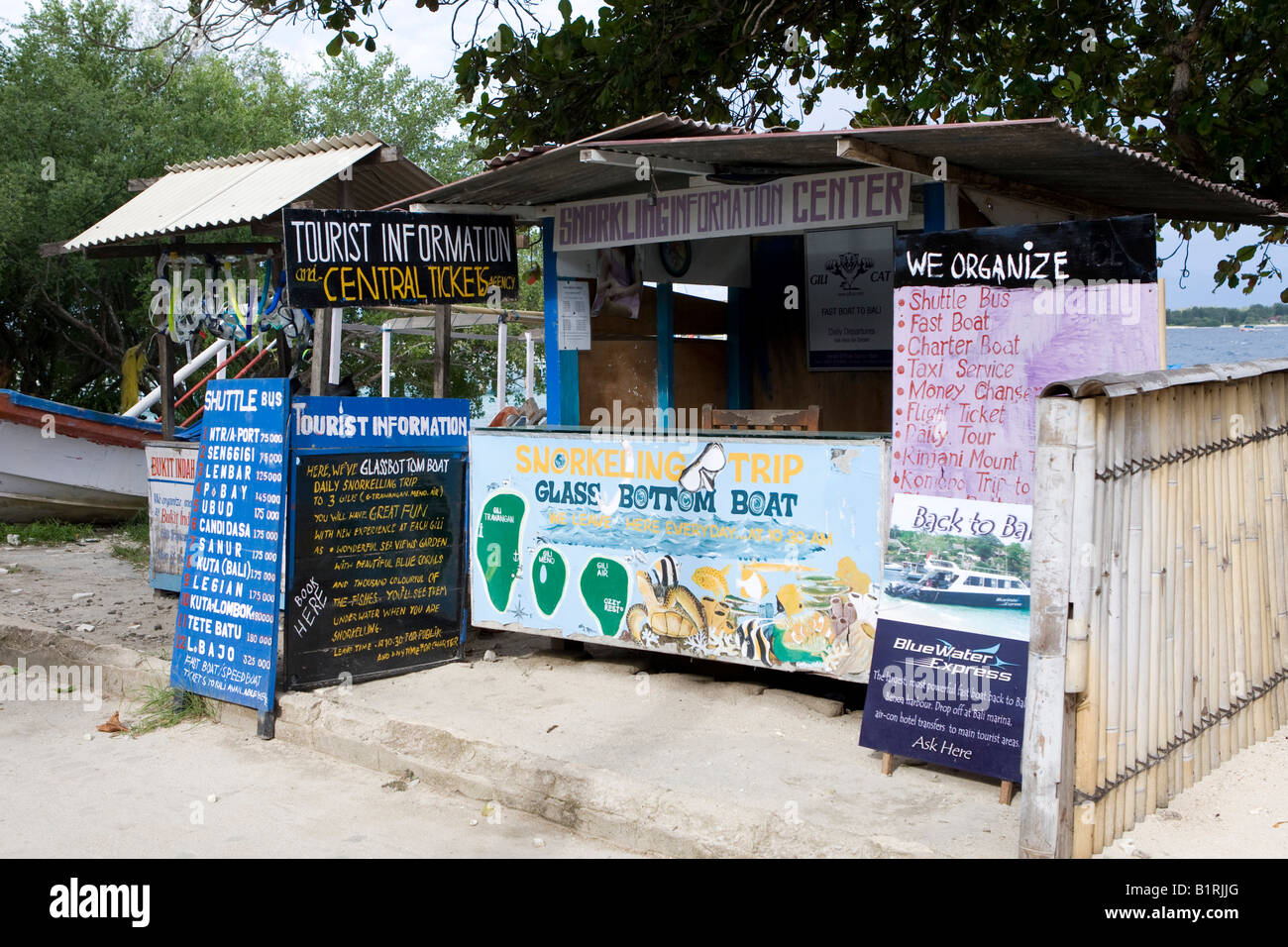 Tourist Information booth on Gilli Trawangan Island, Lesser Sunda ...