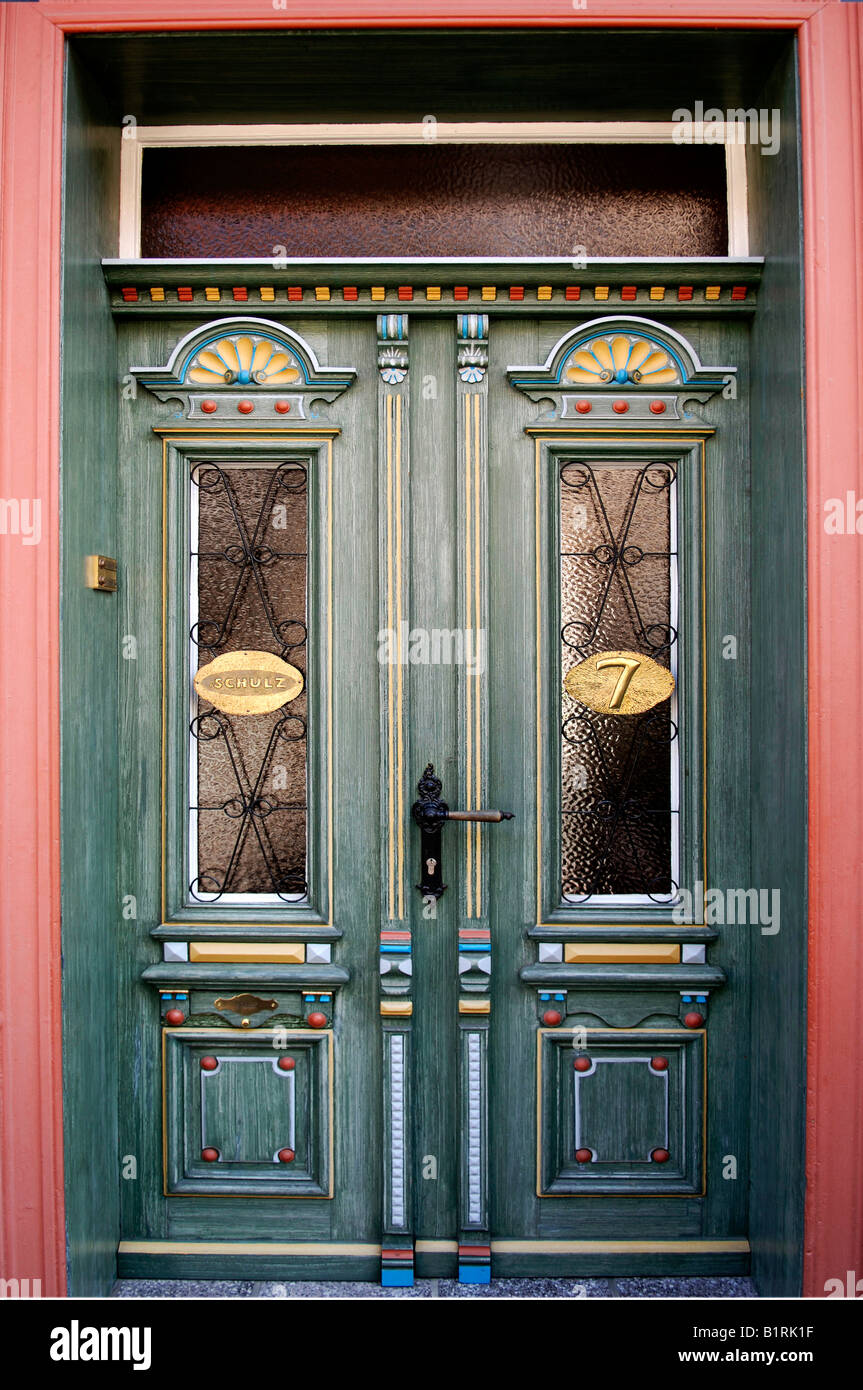 Decorative historic main door, Wernigerode, Saxony-Anhalt, Germany ...