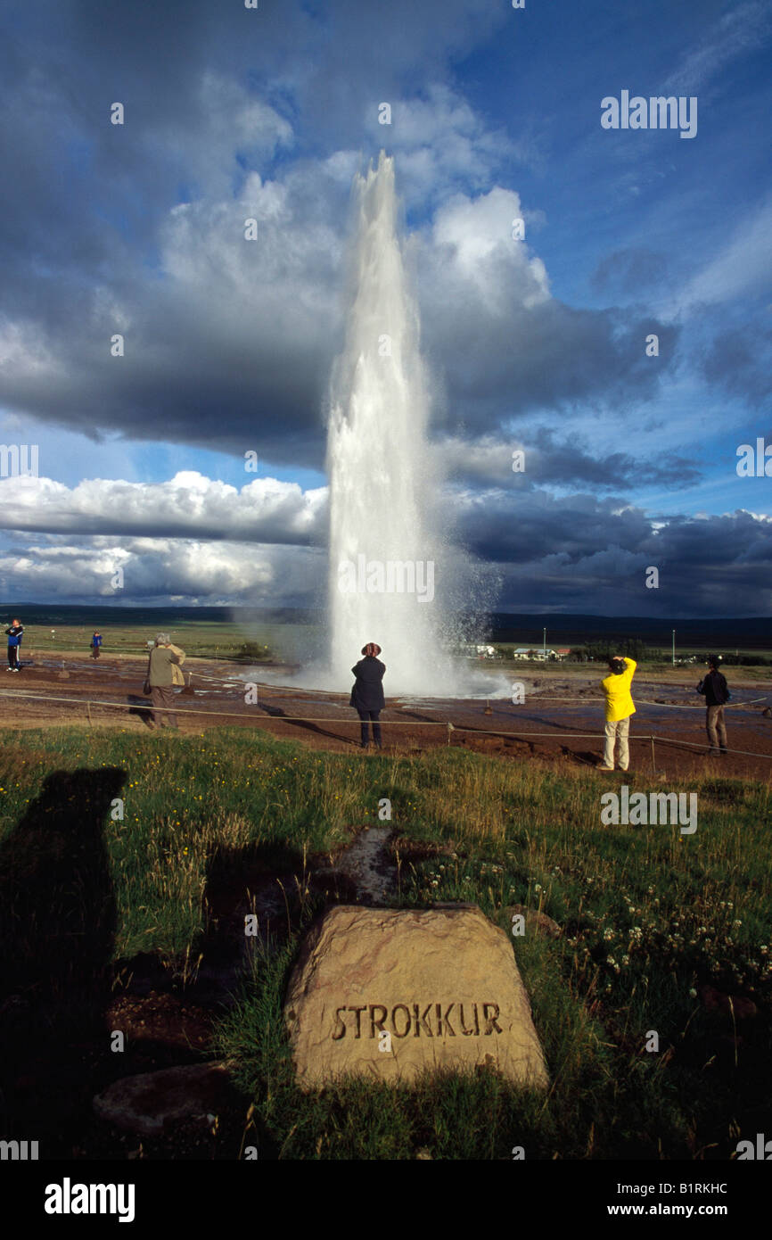 Strokkur Geysir , Laugarvatn, Iceland Stock Photo - Alamy