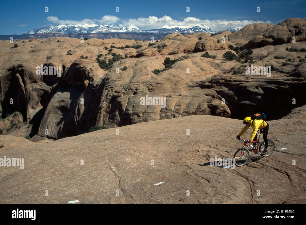 Mountain biker, Moab, Slickrock, Utah, USA Stock Photo - Alamy
