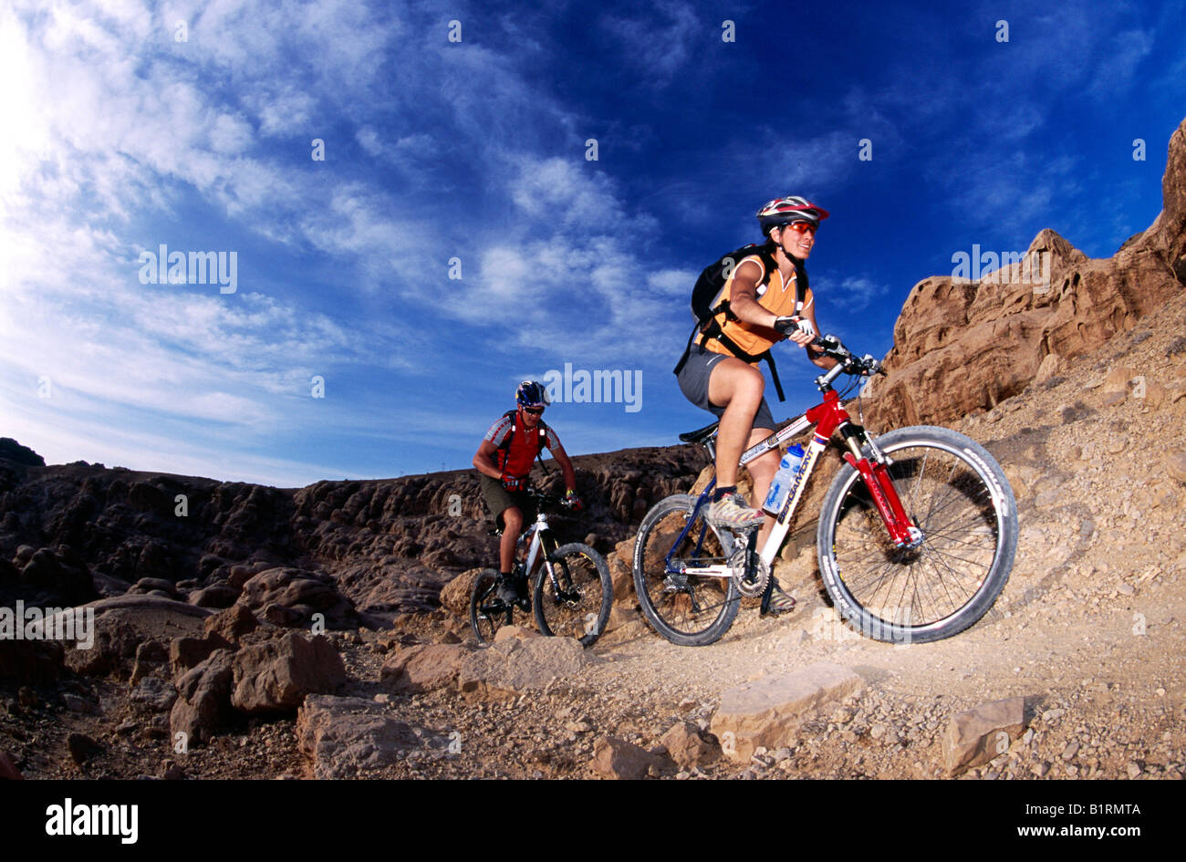 Mountain biker, Petra, Jordan, Asia Stock Photo - Alamy