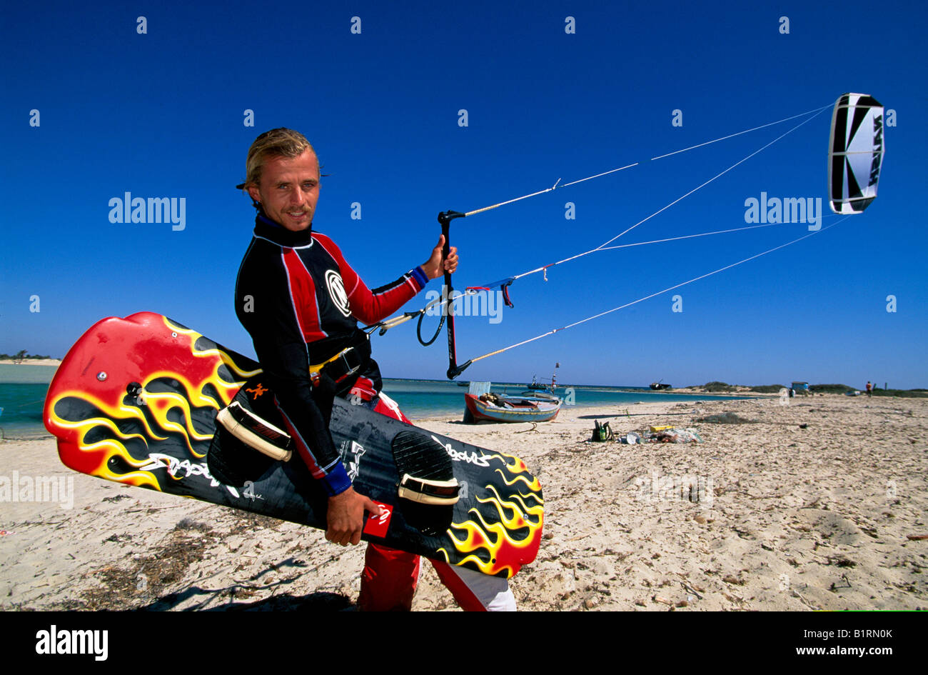 Kitesurfing, Djerba, Tunisia, Africa Stock Photo - Alamy