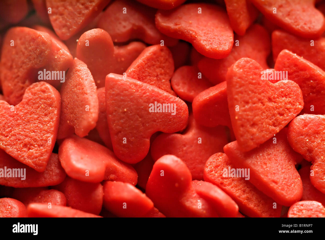 Sweet valentine hearts candy made of red hard sugar candy Stock Photo ...