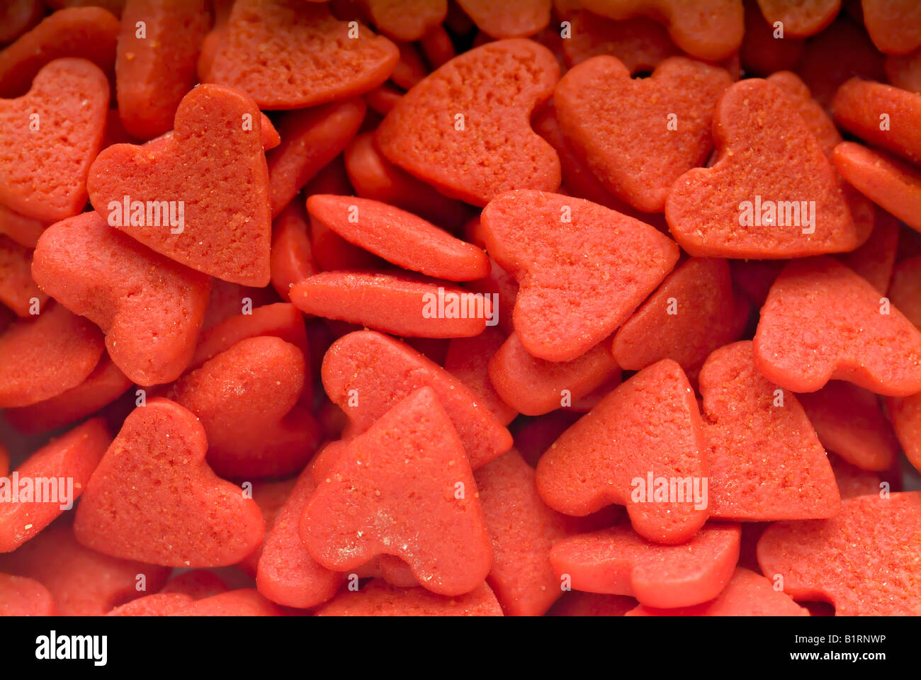 Sweet valentine hearts candy made of red hard sugar candy Stock Photo ...