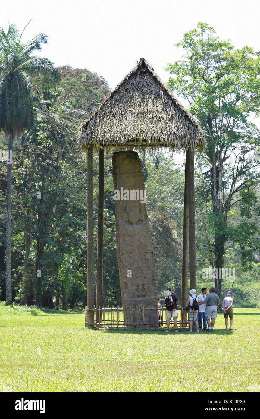 Maya stone and thatched roofs hi-res stock photography and images - Alamy