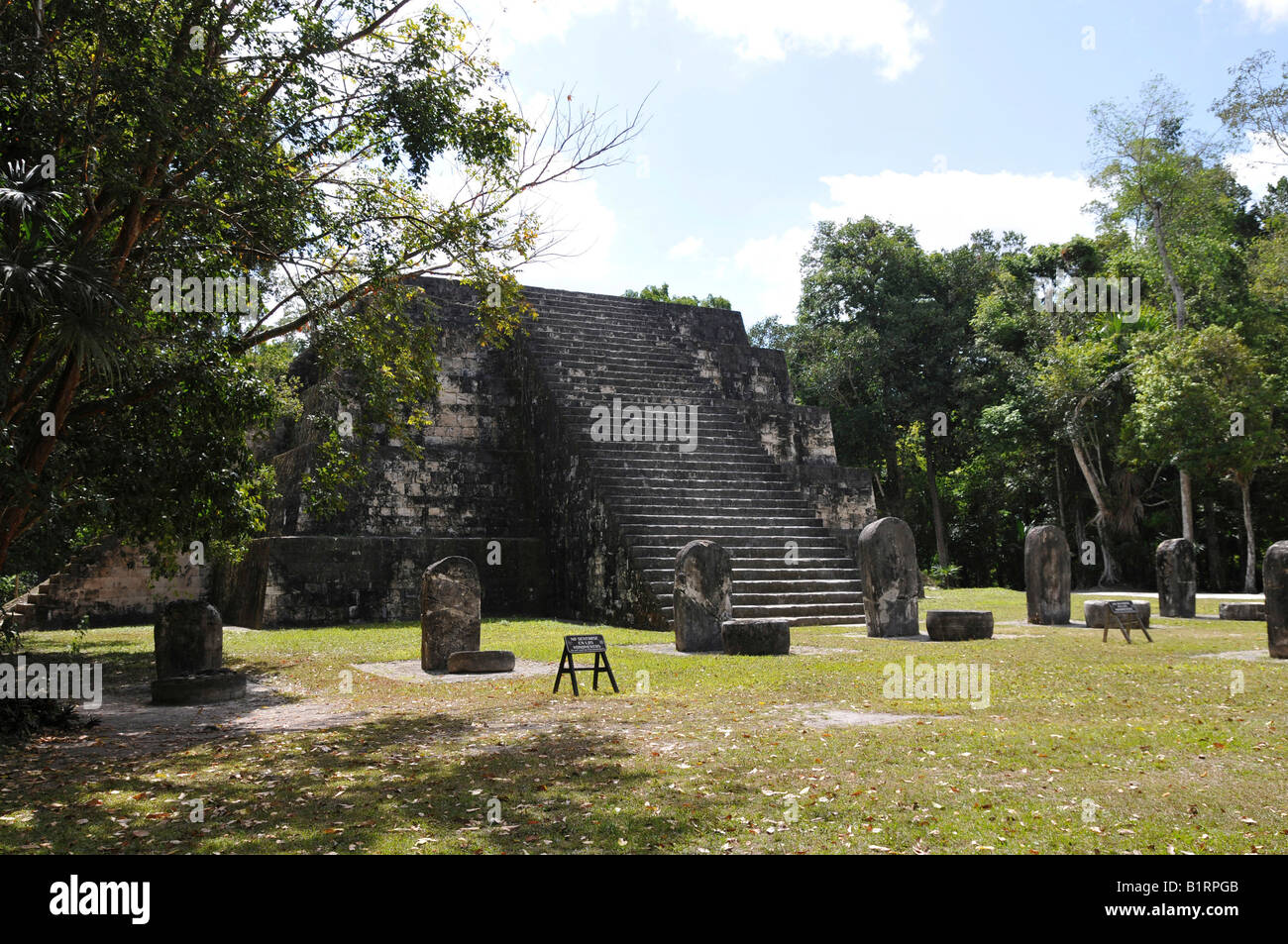 Complex Q, twin pyramid, east side, Mayan ruins, Tikal, Guatemala ...
