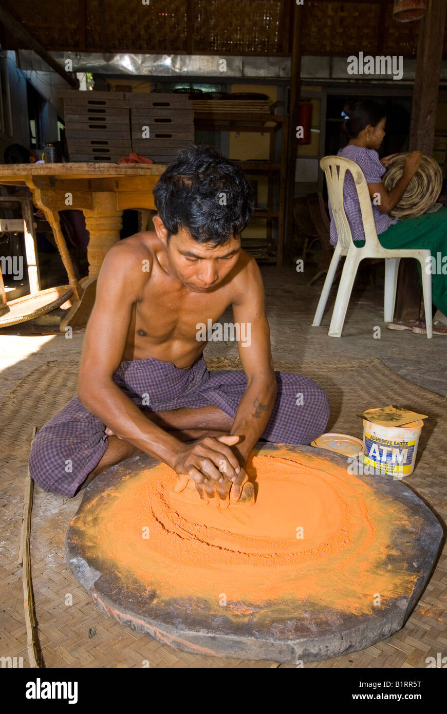 Burmese man making pottery, Bagan, Burma, Myanmar, Southeast Asia Stock ...