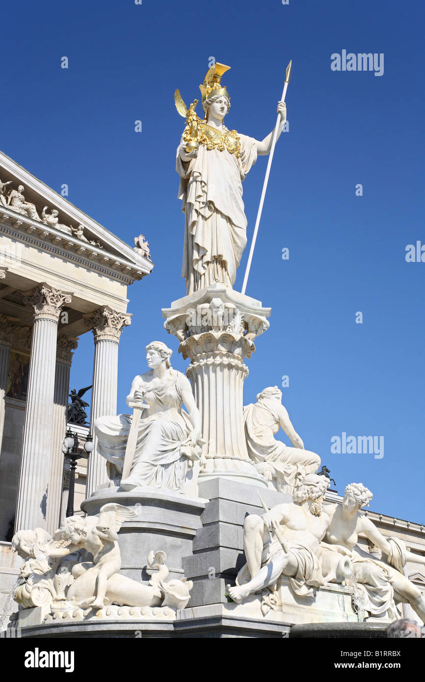 Statue of Athena, Pallas Athene, Parliament, Vienna, Austria, Europe ...