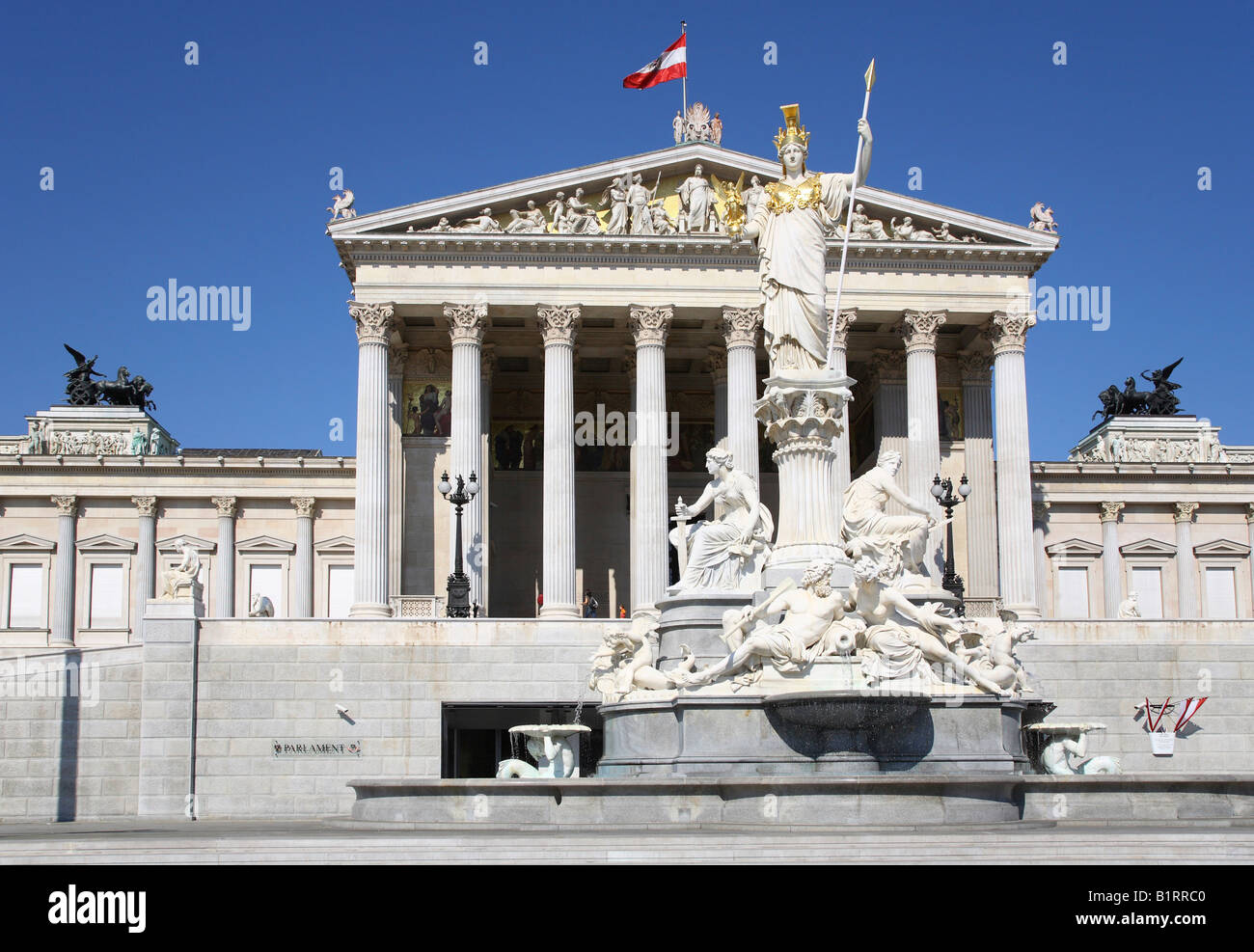 Statue of Athena, Pallas Athene, Parliament, Vienna, Austria, Europe ...