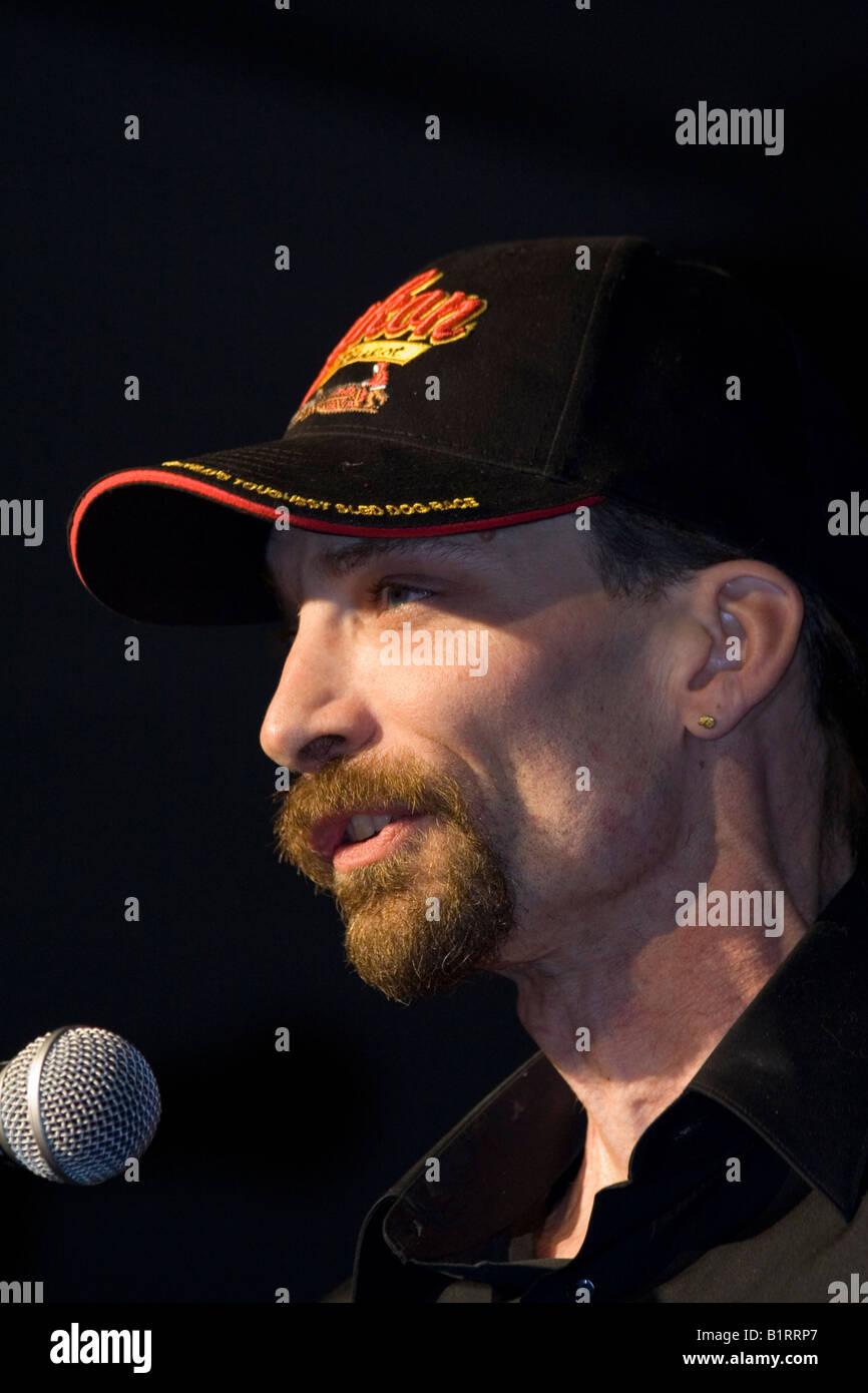 Yukon Quest Sled Dog Race legend Lance Mackey giving a speech at the ...