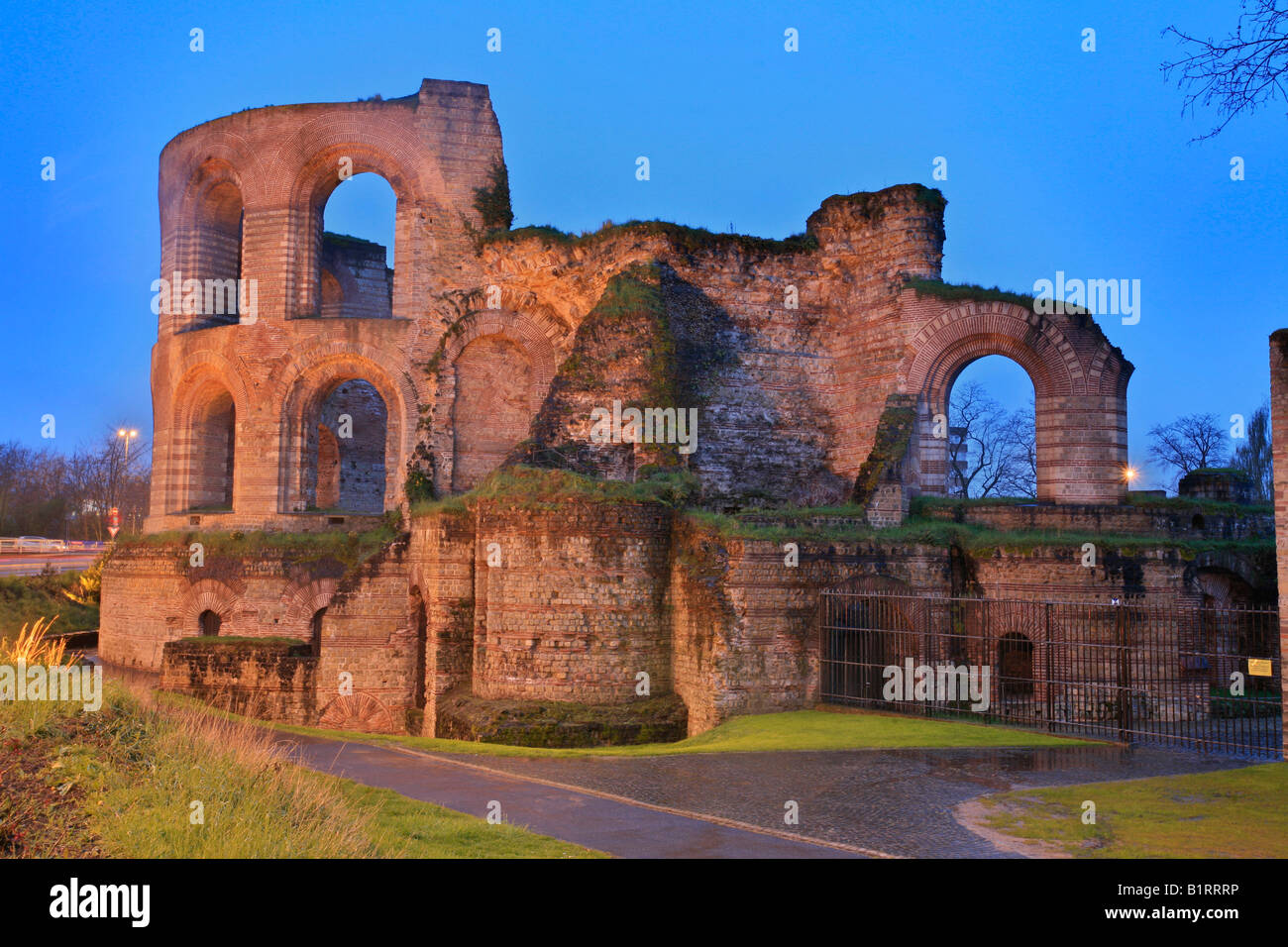 The Imperial Baths or Kaiserthermen in the Roman town Trier, Rhineland ...