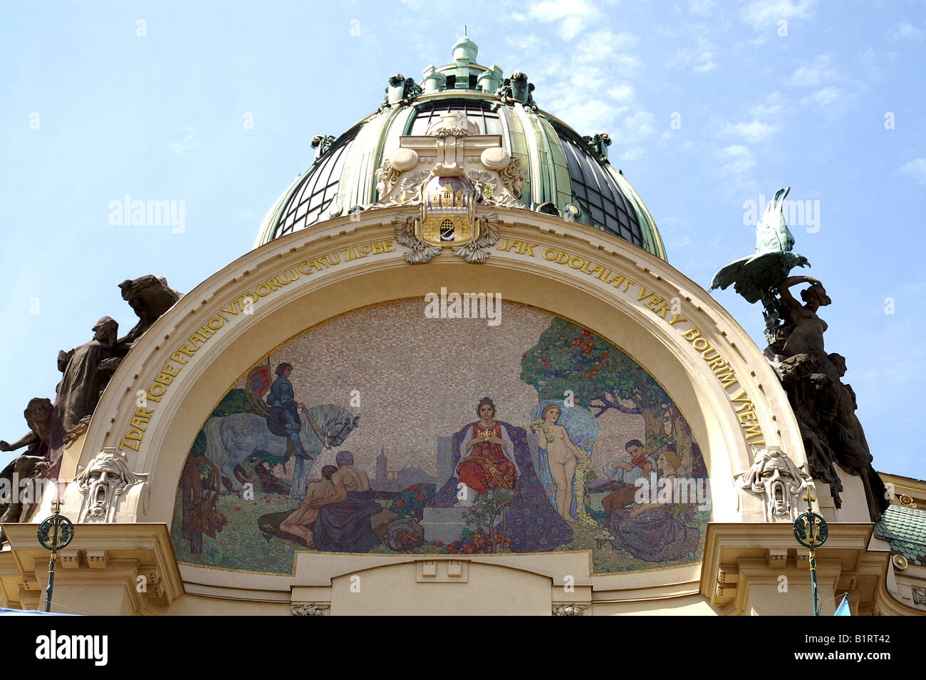mosaic mural under the dome of Municipal House - art nouveau building ...