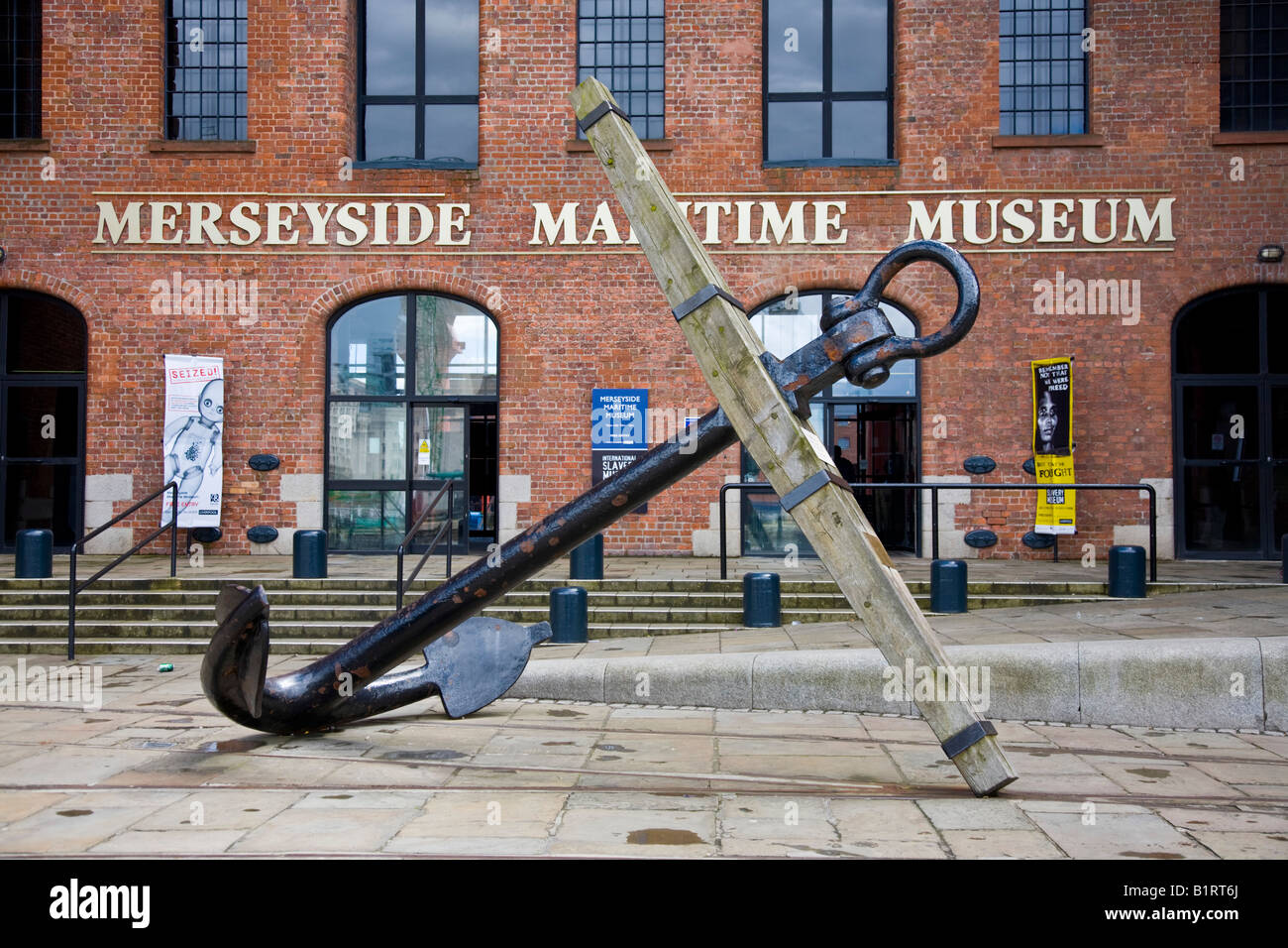Anchor outside the Merseyside Maritime Museum. Albert Docks, Liverpool ...