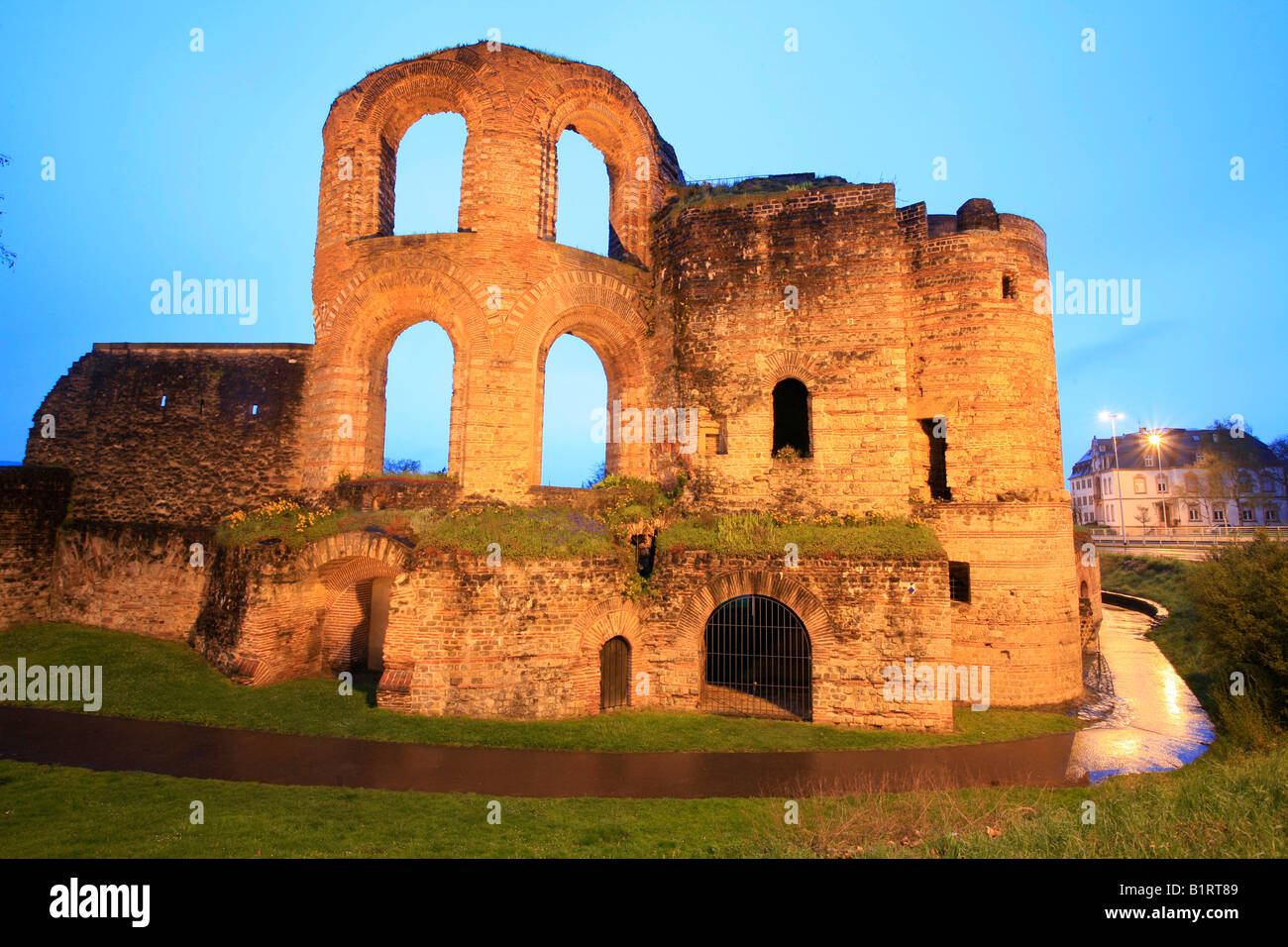 The Imperial Baths or Kaiserthermen in the Roman town Trier, Rhineland ...