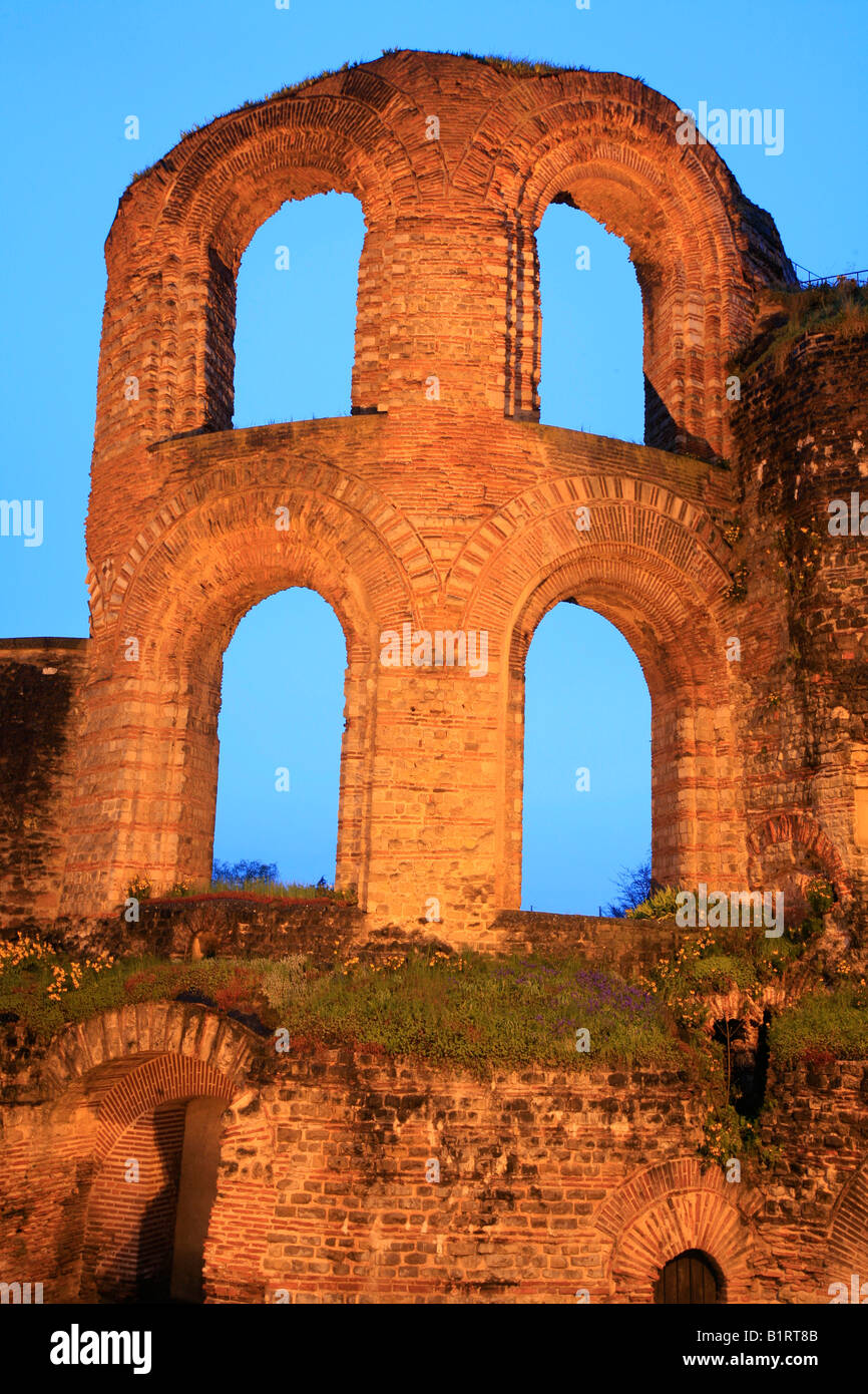The Imperial Baths or Kaiserthermen in the Roman town Trier, Rhineland ...