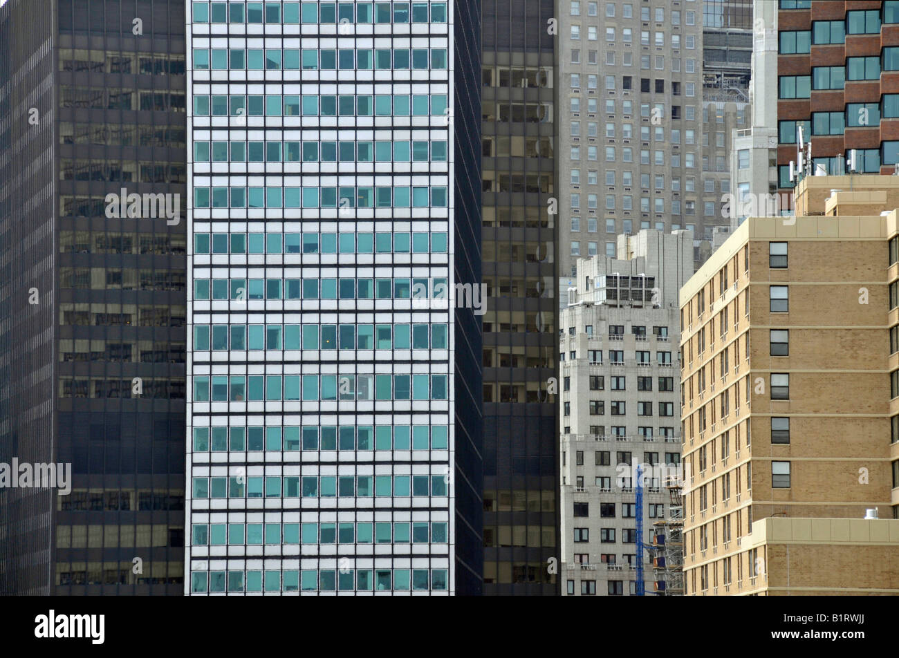 Glass facade, office buildings, Financial District, Manhattan, New York ...
